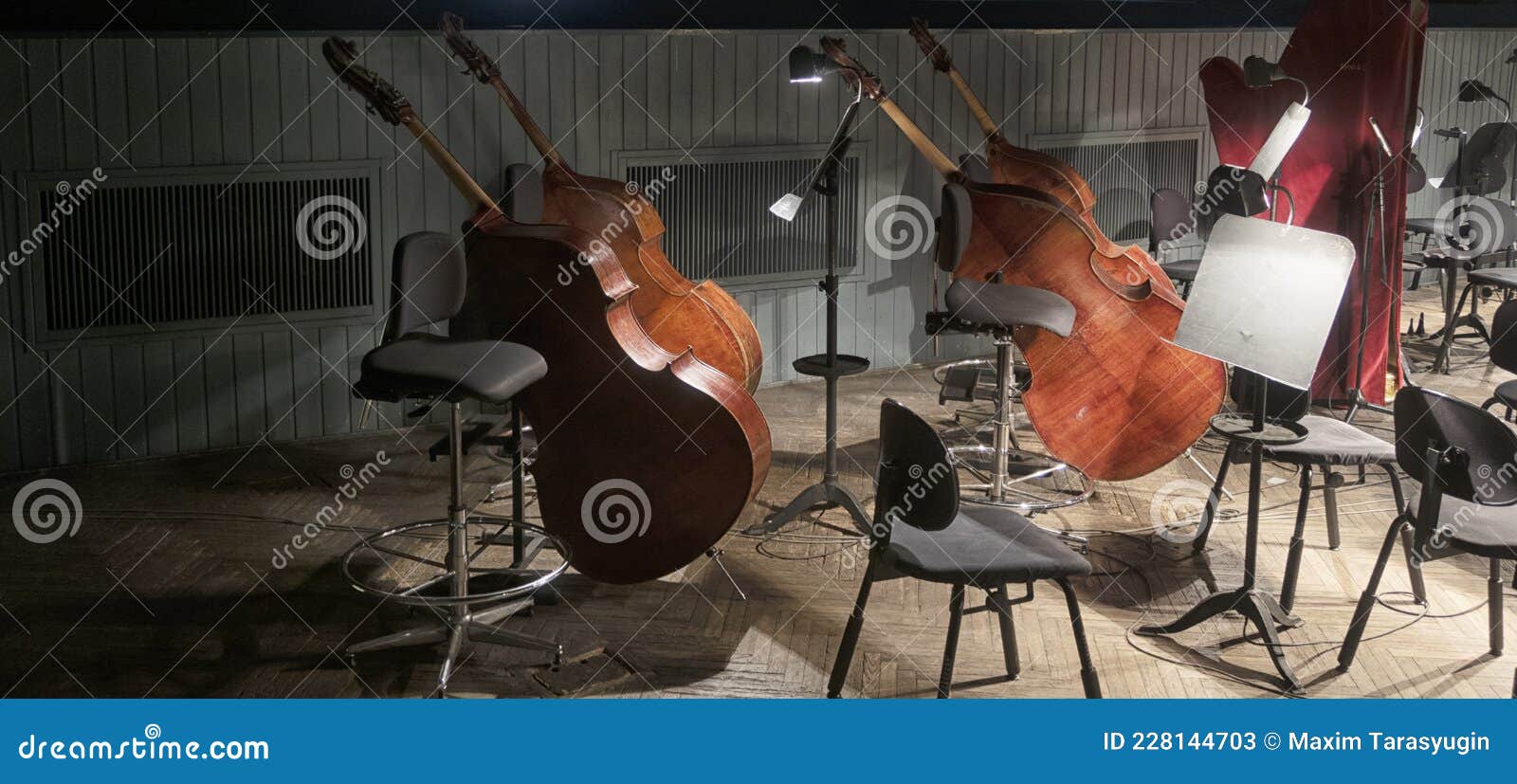 Musical Instruments in the Concert Hall during Intermission Stock Image ...