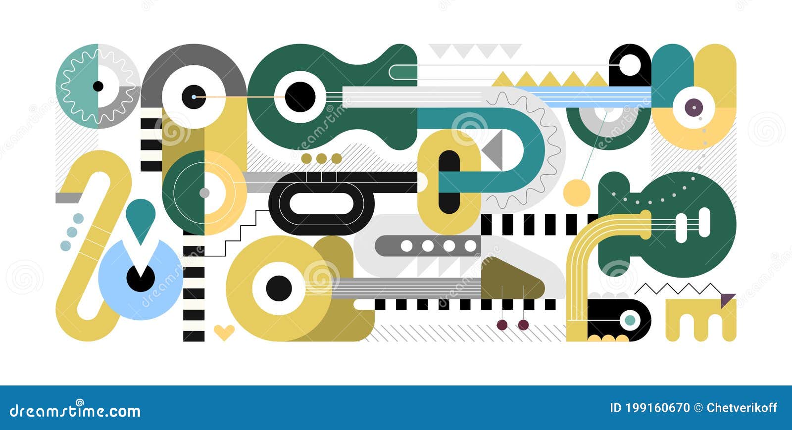 Musical Instruments Design on a White Stock Illustration - Illustration ...