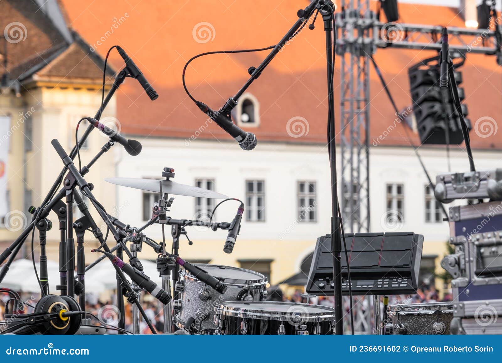 Musical Instruments on the Empty Stage Stock Photo - Image of ...