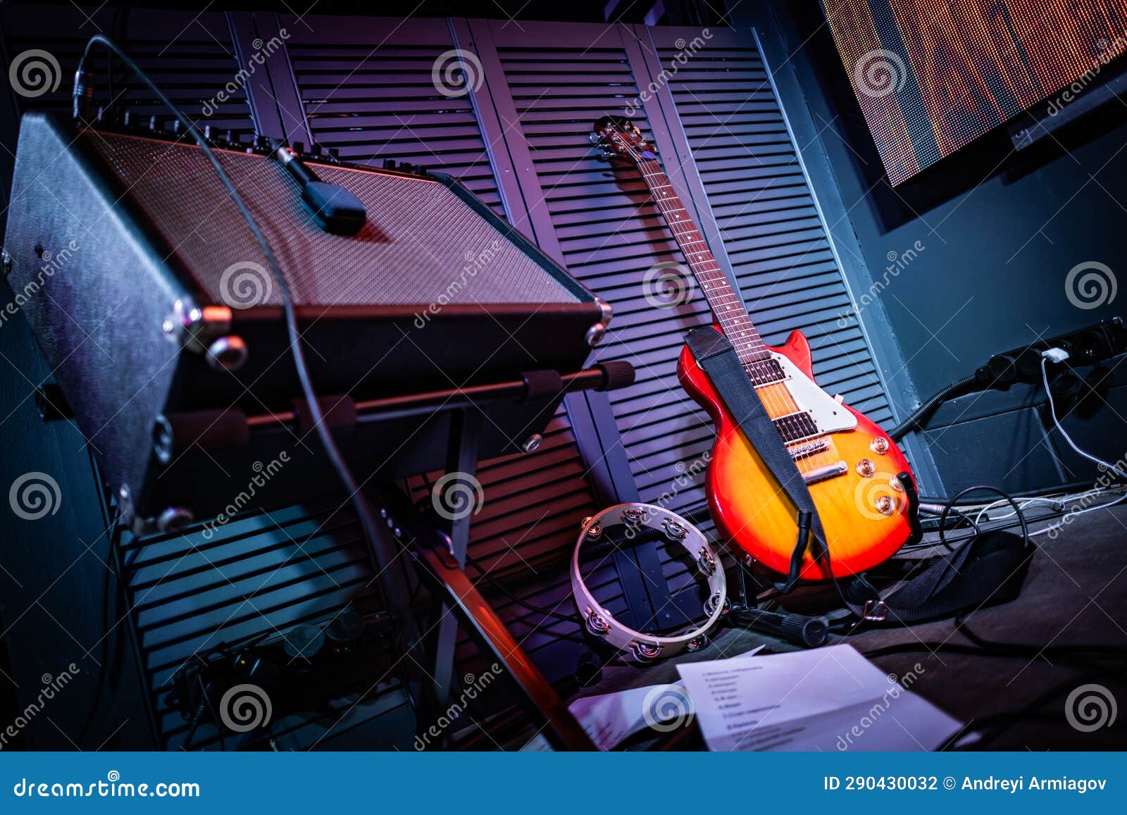 Musical Instruments and Equipment on Stage before the Concert Stock ...