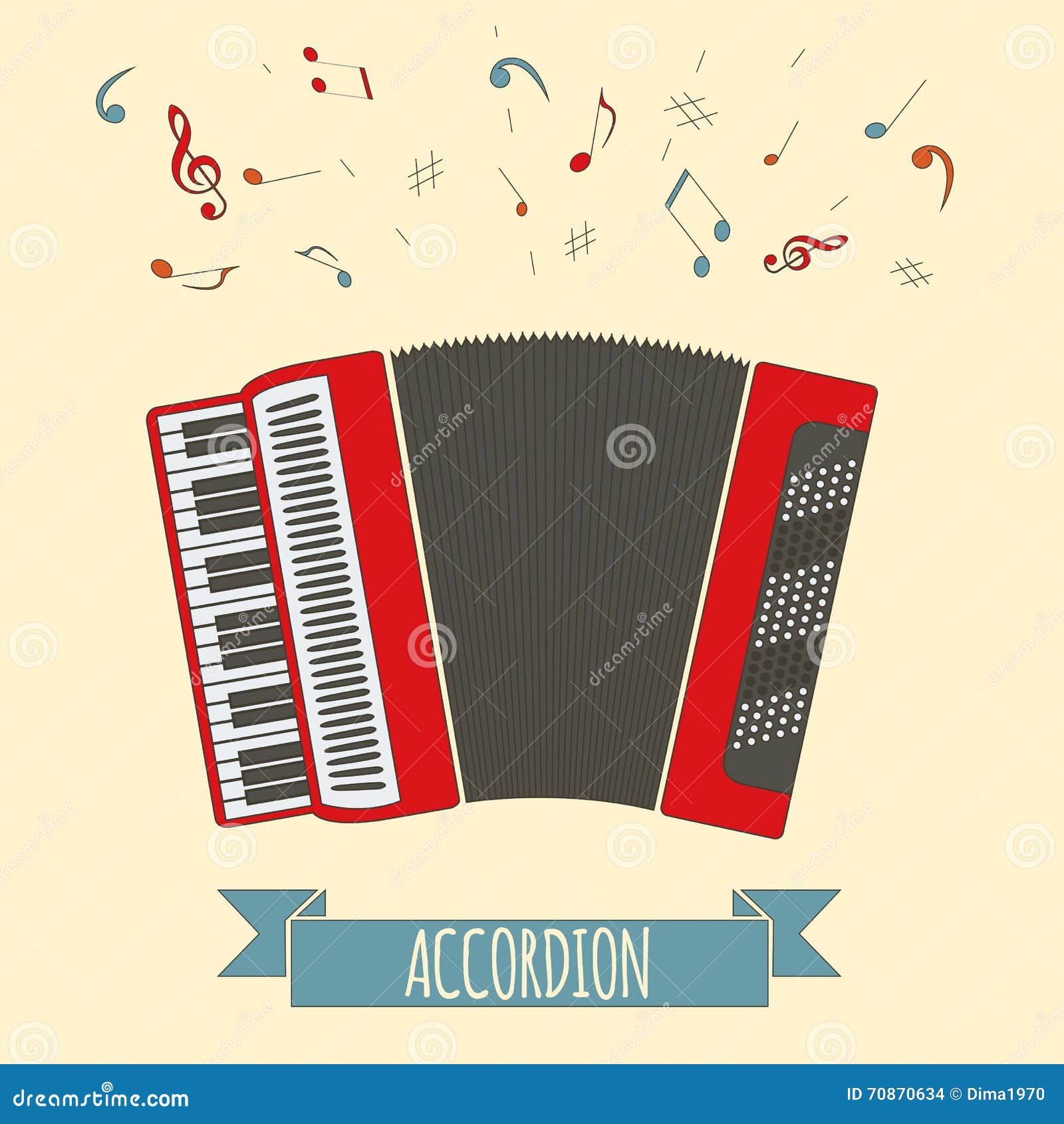 Musical Instruments Graphic Template. Accordion Stock Vector ...