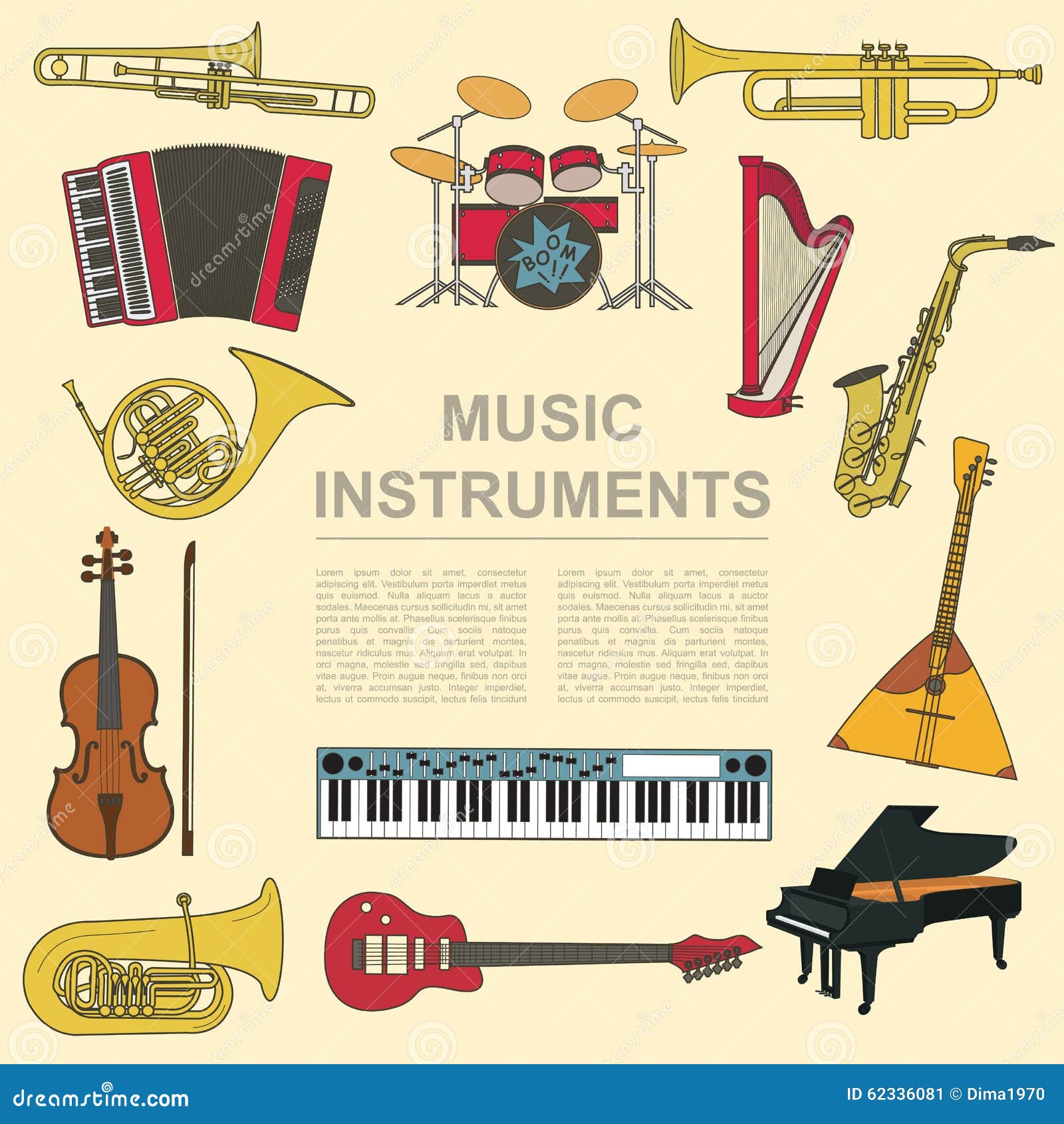 Musical Instruments Graphic Template. All Types of Musical Instr Stock ... Musical Instruments Graphic Template. All Types of Musical Instr Stock ...