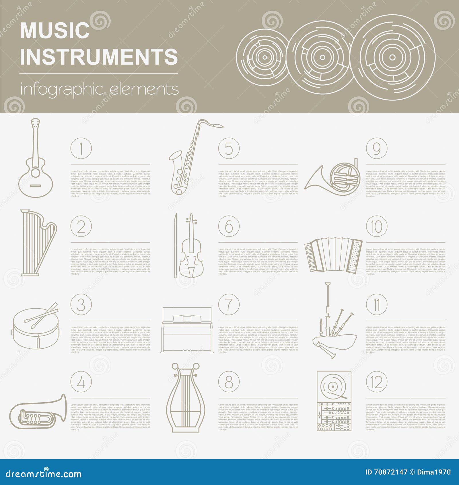 Musical Instruments Graphic Template. All Types of Musical Instr Stock ...