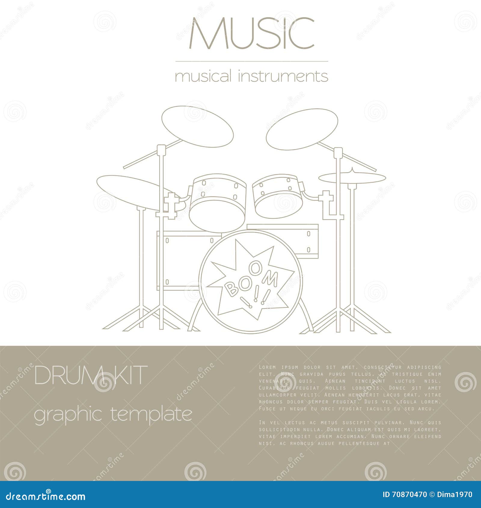 Musical Instruments Graphic Template. Drumkit Stock Vector ...