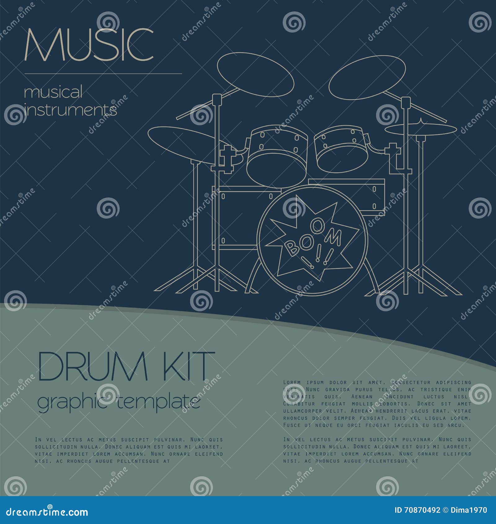 Musical Instruments Graphic Template. Drumkit Stock Vector ...