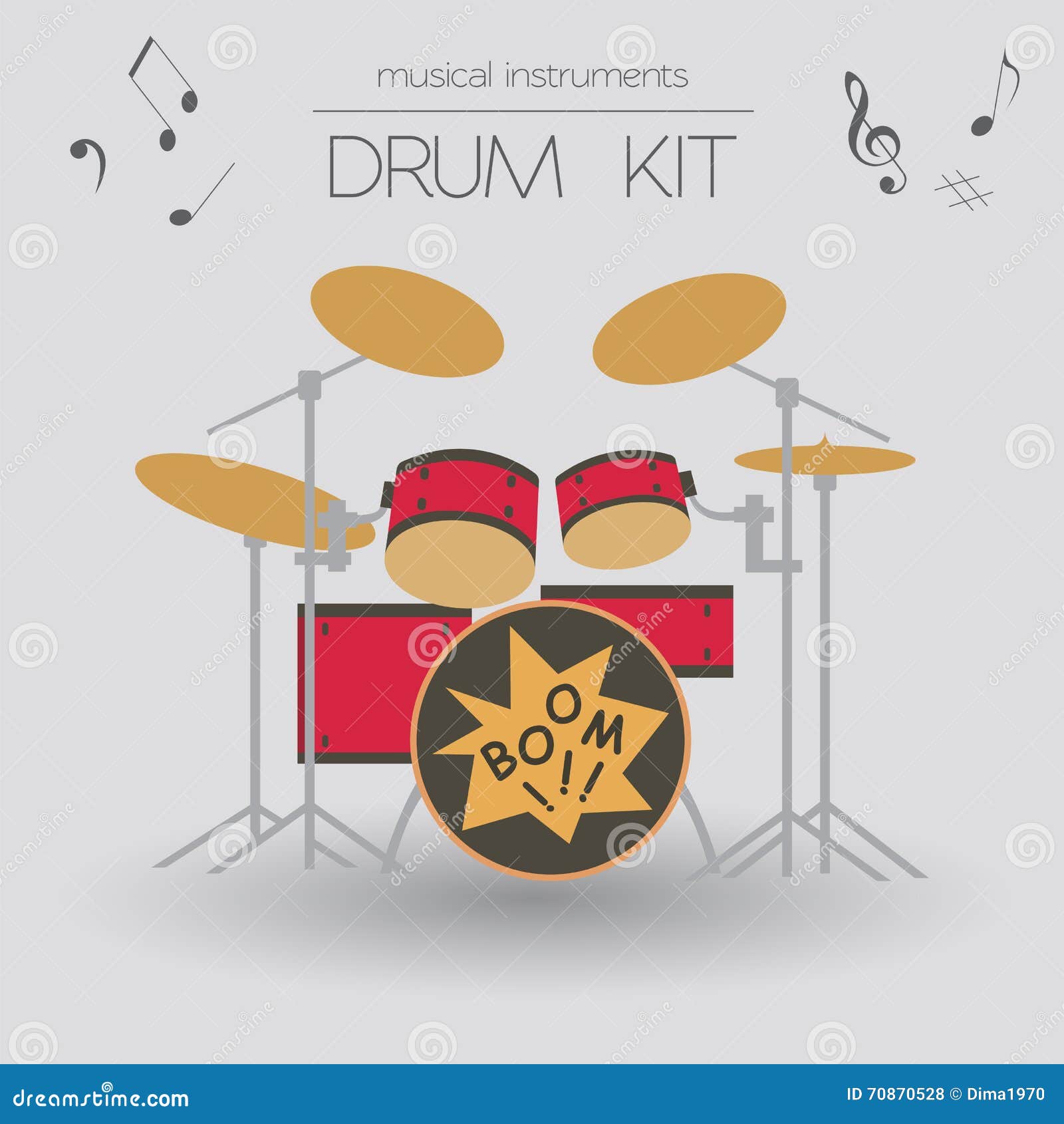Musical Instruments Graphic Template. Drumkit Stock Vector ...