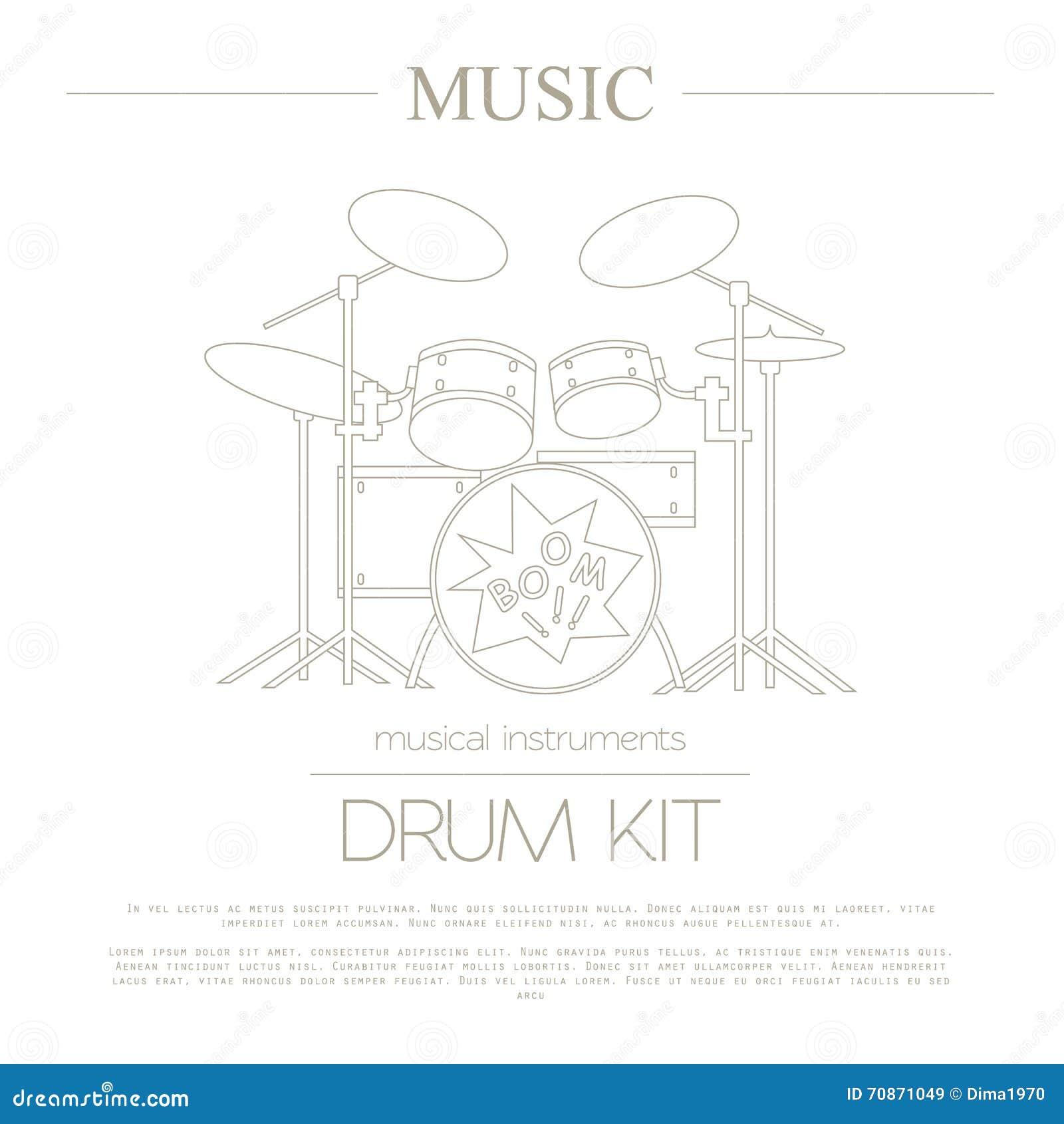 Musical Instruments Graphic Template. Drumkit Stock Vector ...