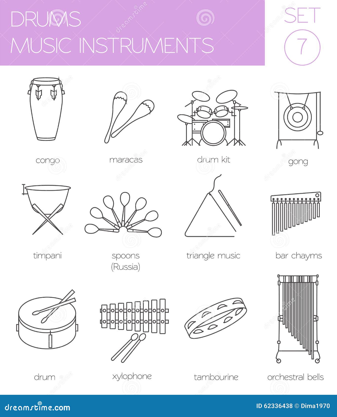 Musical Instruments Graphic Template. Drums Stock Vector - Illustration ...
