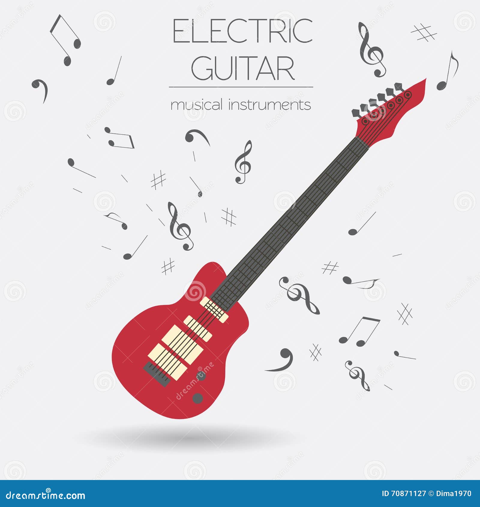 Musical Instruments Graphic Template. Electric Guitar Stock Vector ...
