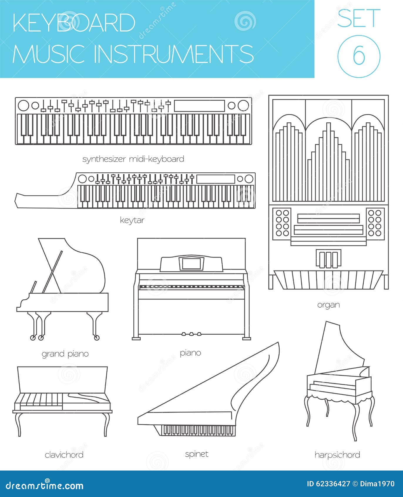 Musical Instruments Graphic Template. Keyboard Stock Vector ...