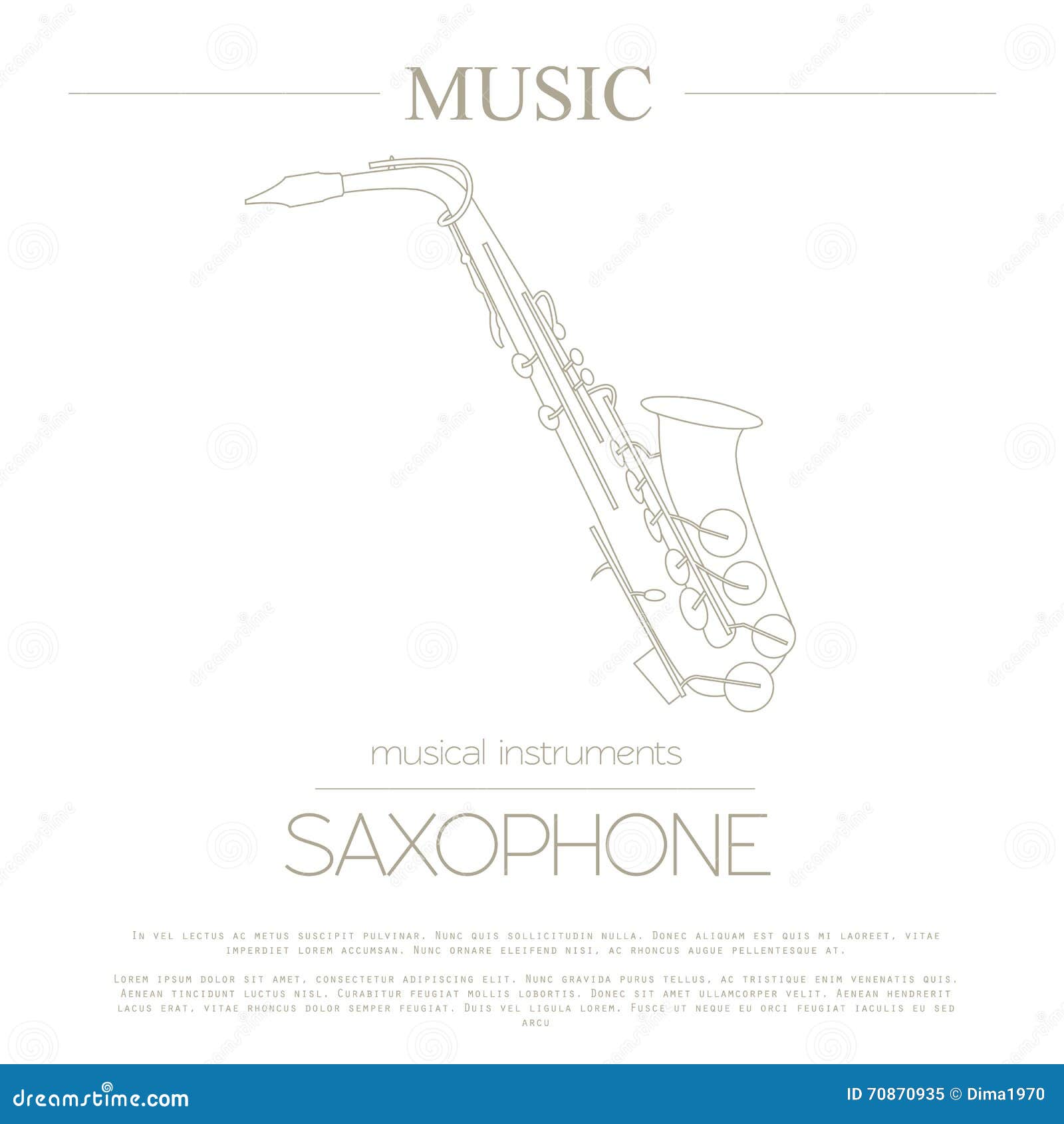Musical Instruments Graphic Template. Saxophone Stock Vector ...