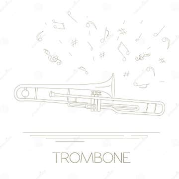 Musical Instruments Graphic Template. Trombone Stock Vector ...