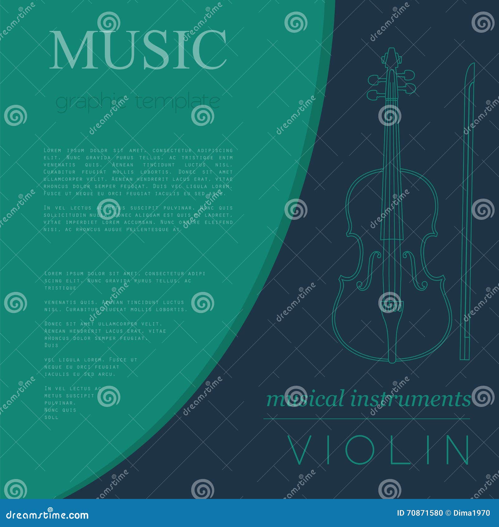 Musical Instruments Graphic Template. Violin Stock Vector ...