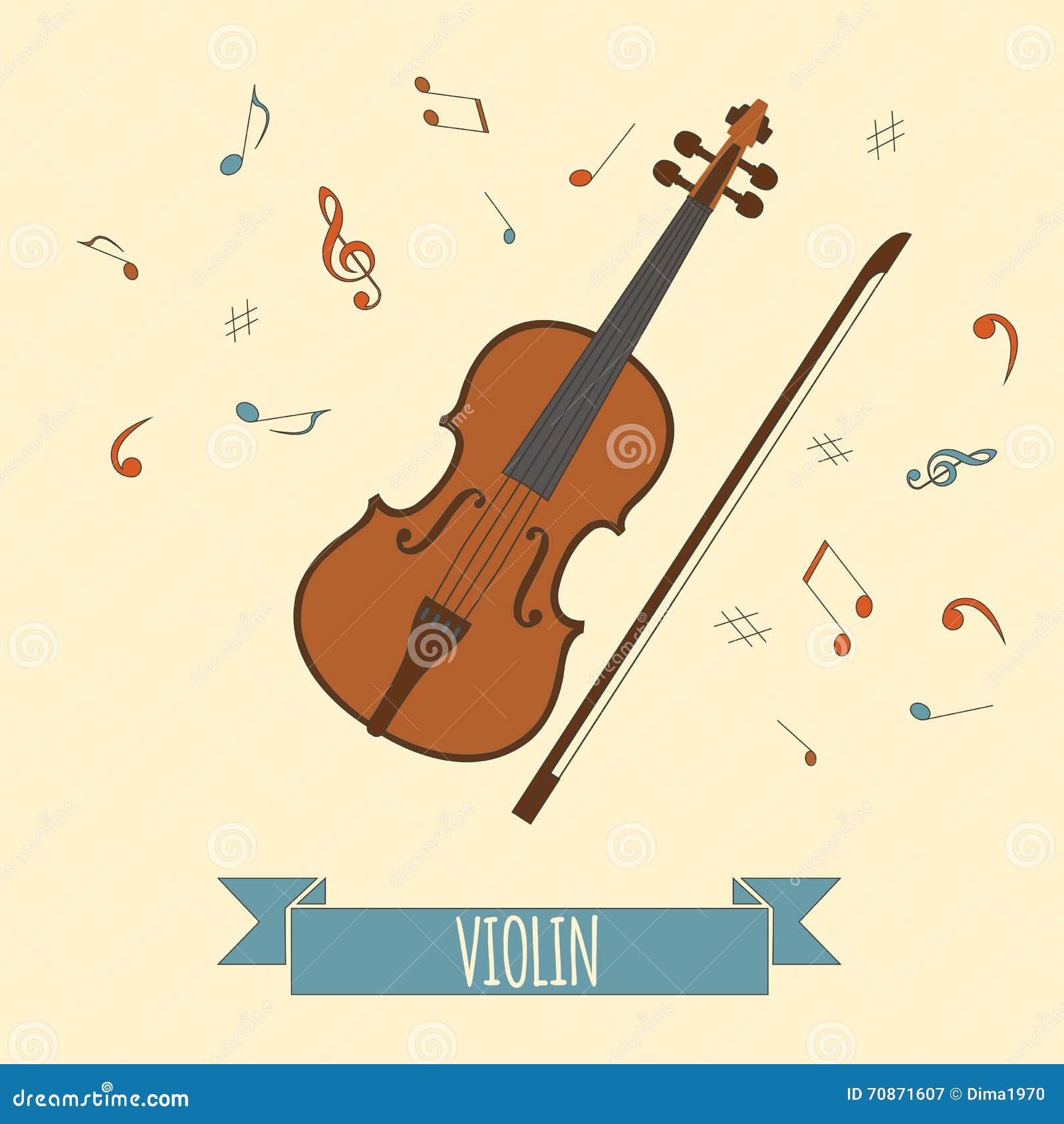 Musical Instruments Graphic Template. Violin Stock Vector ...