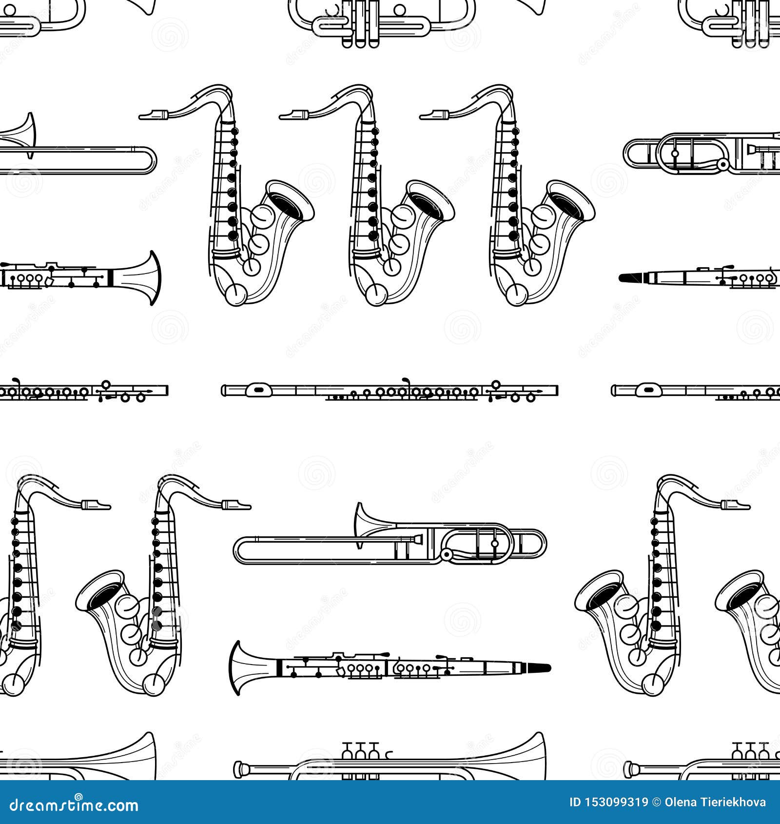 Musical Instruments Hand Drawn Outline Seamless Pattern Stock Vector ... Musical Instruments Hand Drawn Outline Seamless Pattern Stock Vector ...