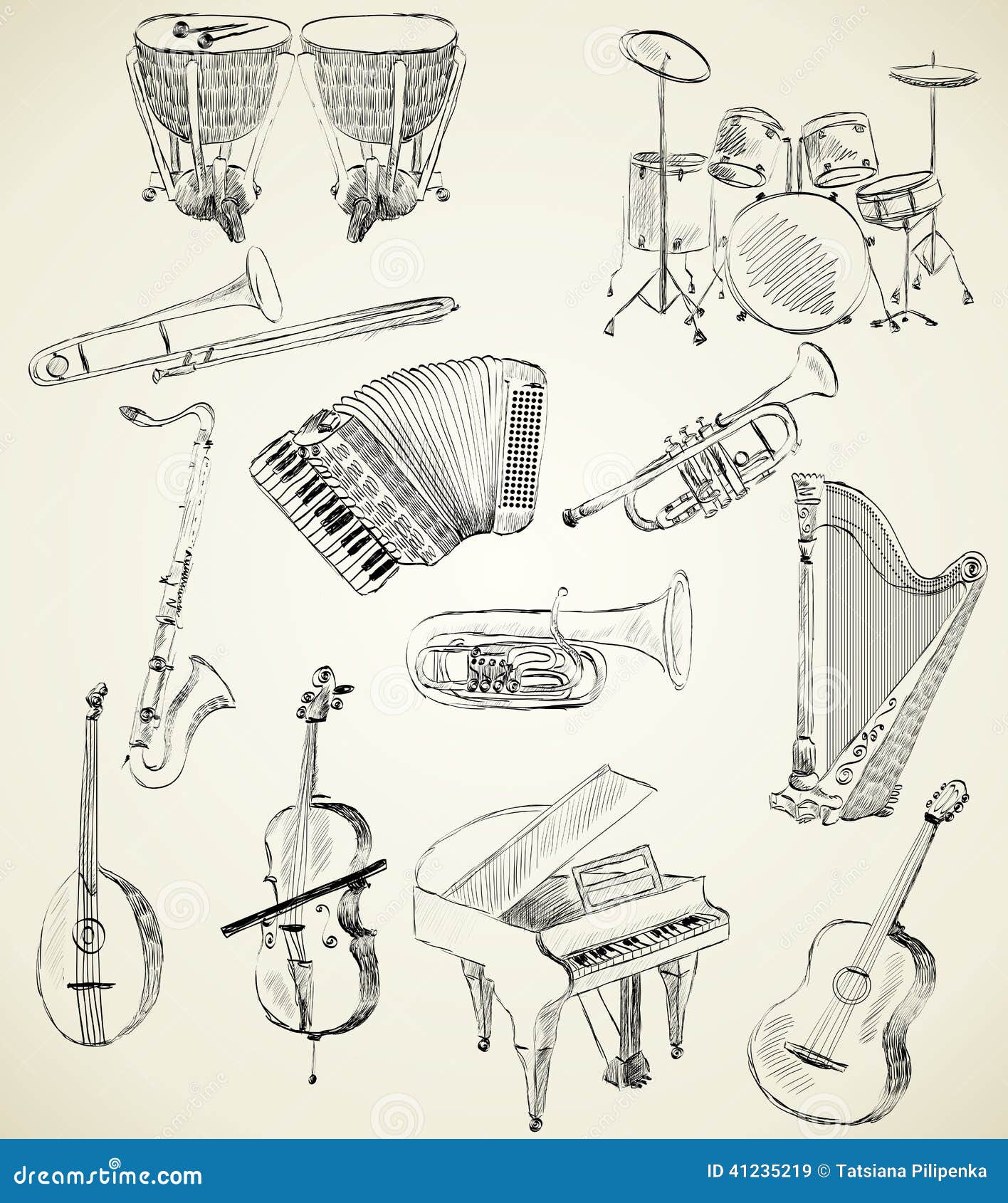 Musical instruments stock vector. Illustration of fiddle - 41235219
