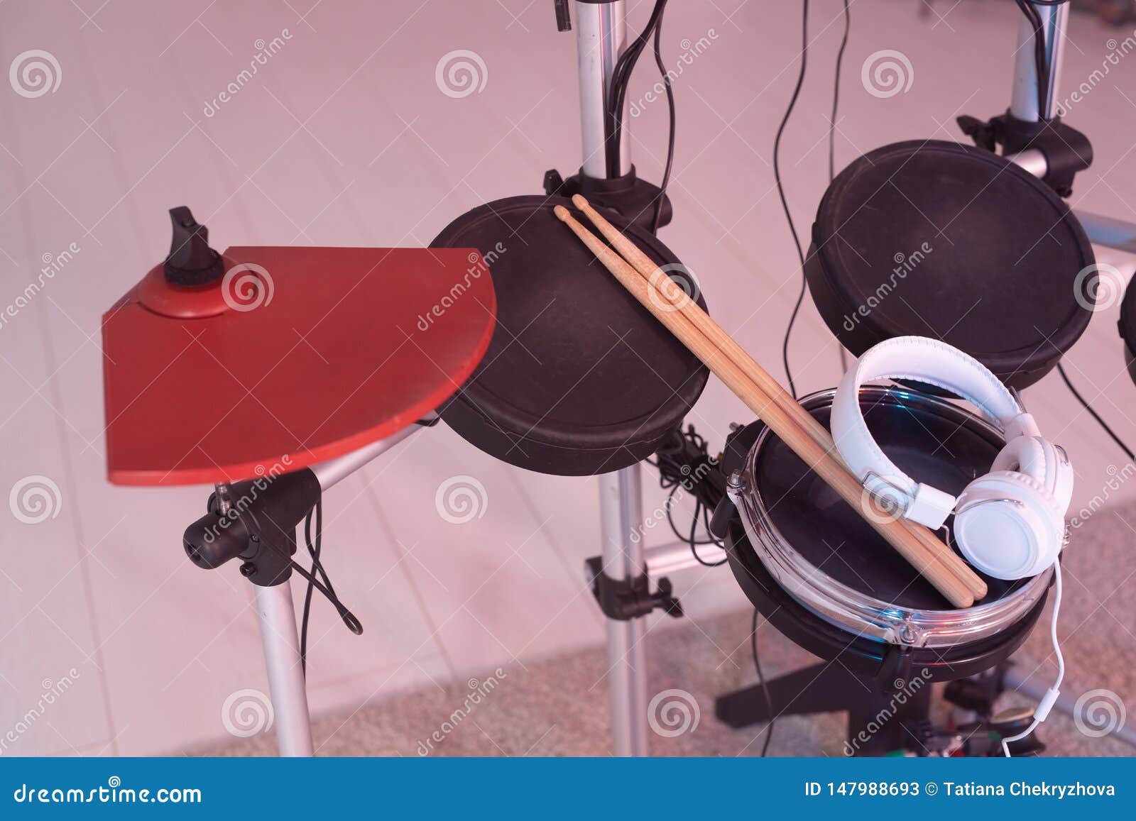 Musical Instruments, Hobby and Music Concept - Close Up of Electronic ...
