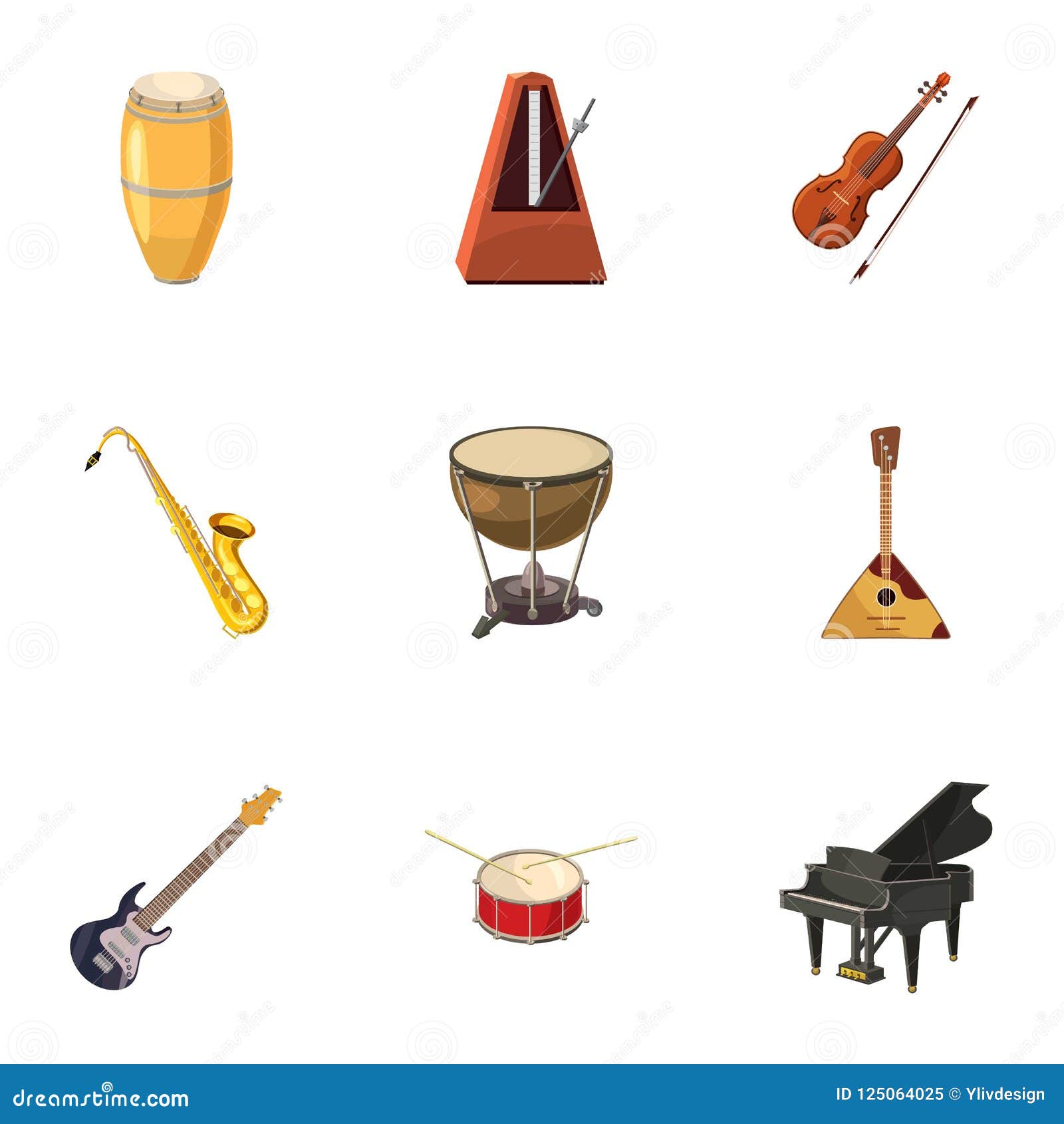 Musical Instruments Icons Set, Cartoon Style Stock Illustration ... Musical Instruments Icons Set, Cartoon Style Stock Illustration ...