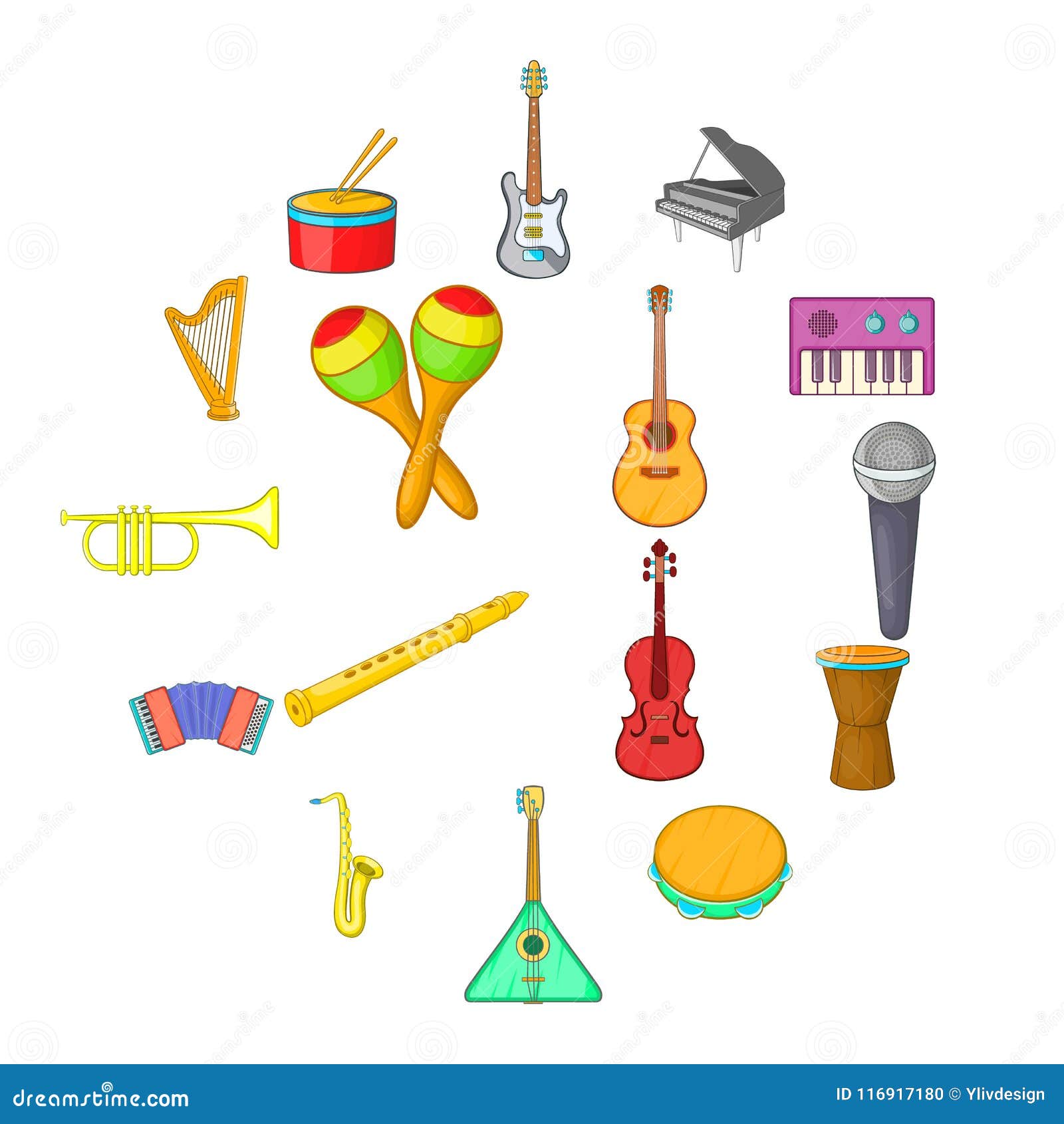Musical Instruments Icons Set, Cartoon Style Stock Vector ... Musical Instruments Icons Set, Cartoon Style Stock Vector ...
