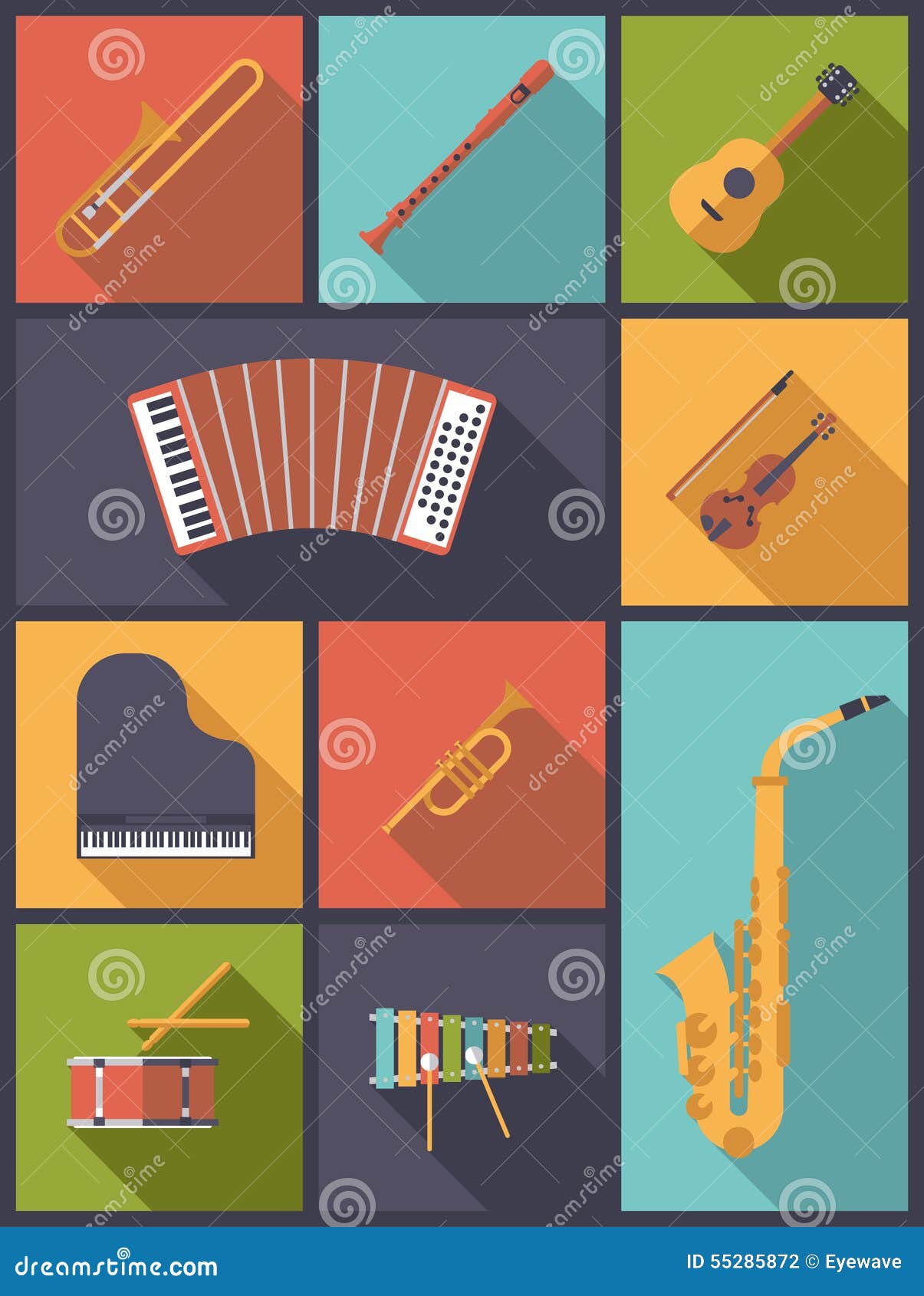 Musical Instruments Icons Vector Illustration Stock Vector ...