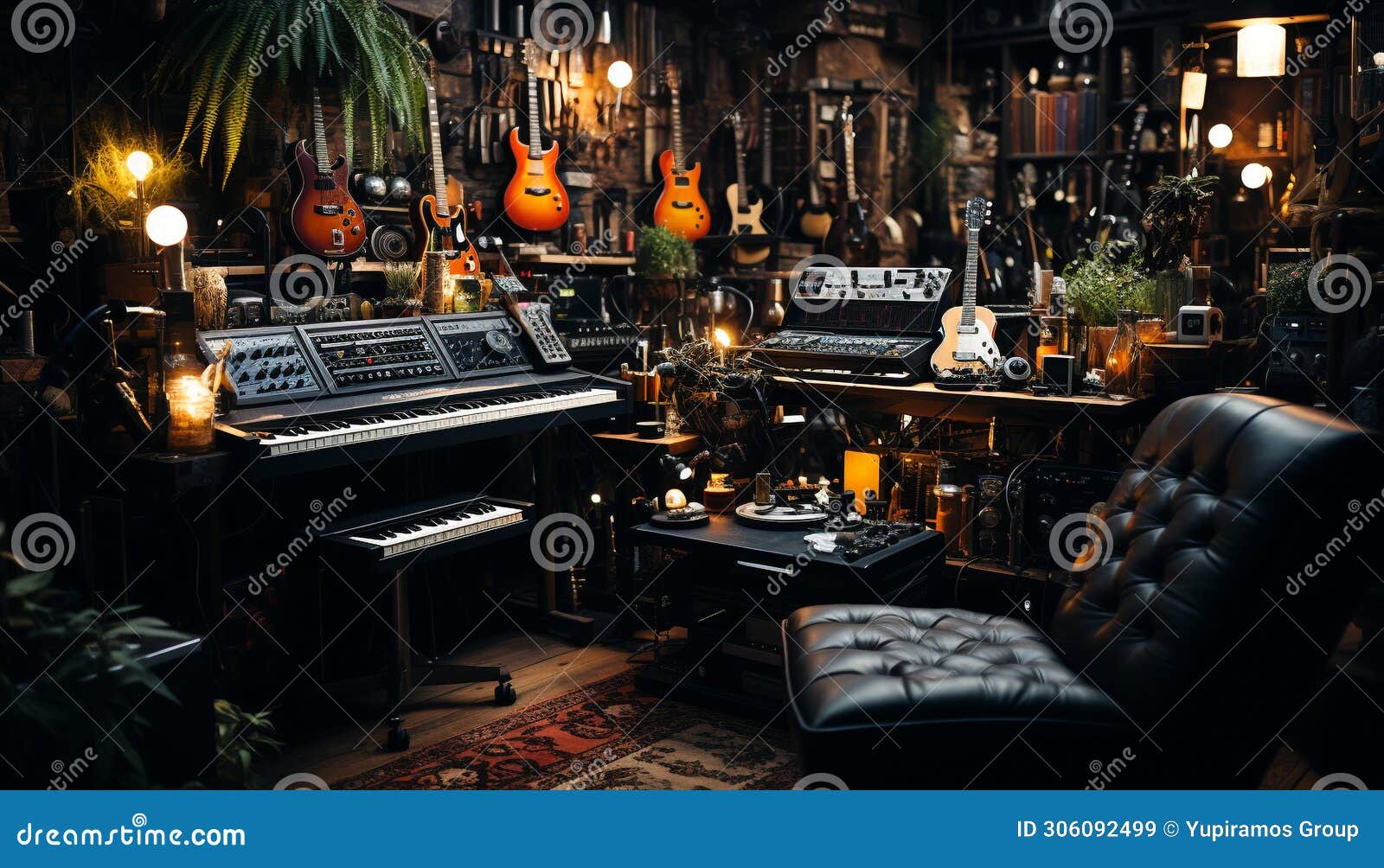 Musical Instruments Illuminate the Stage, Creating a Modern Performance ...