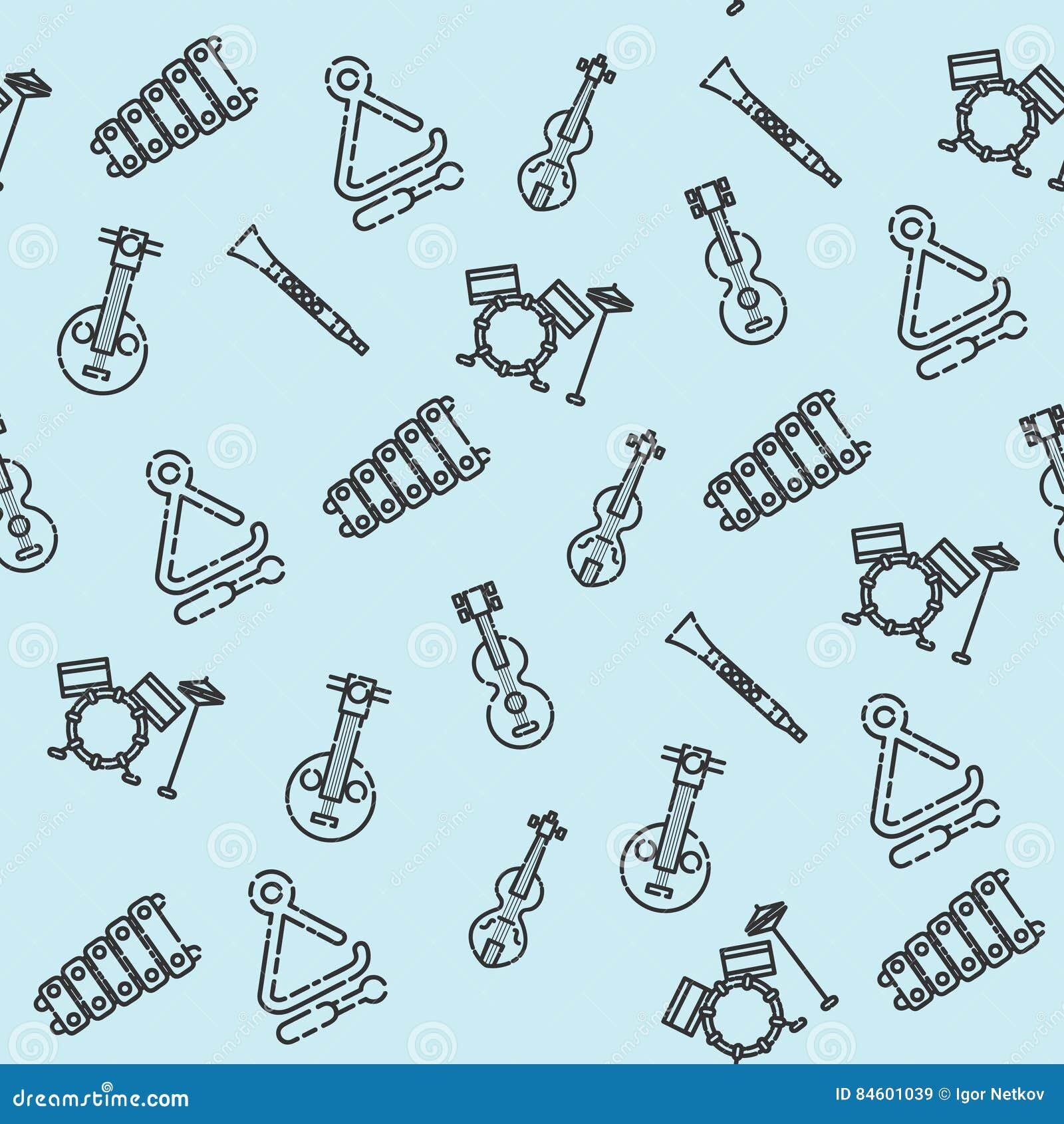 Musical Instruments Pattern Stock Vector - Illustration of music ...