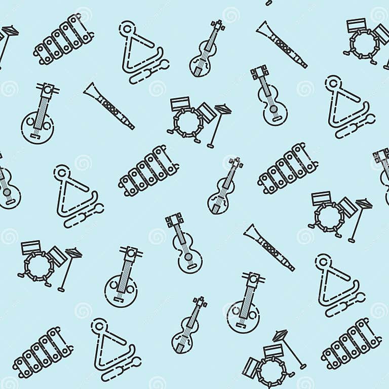 Musical Instruments Pattern Stock Vector - Illustration of music ...