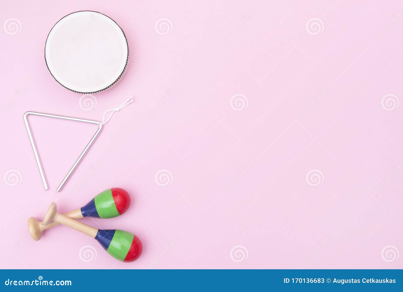 Musical Instruments on Pink Background Stock Image - Image of ...