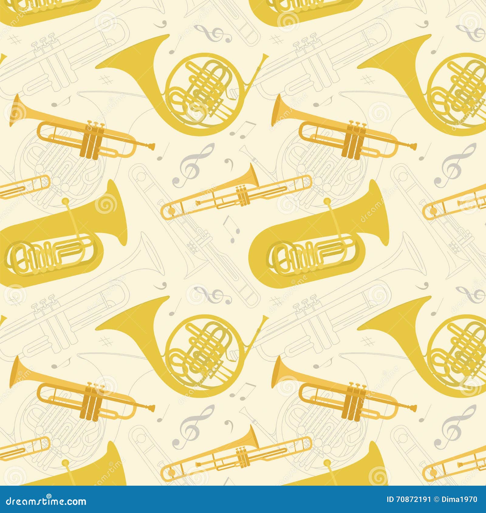 Musical Instruments Seamless Pattern Stock Vector - Illustration of ...