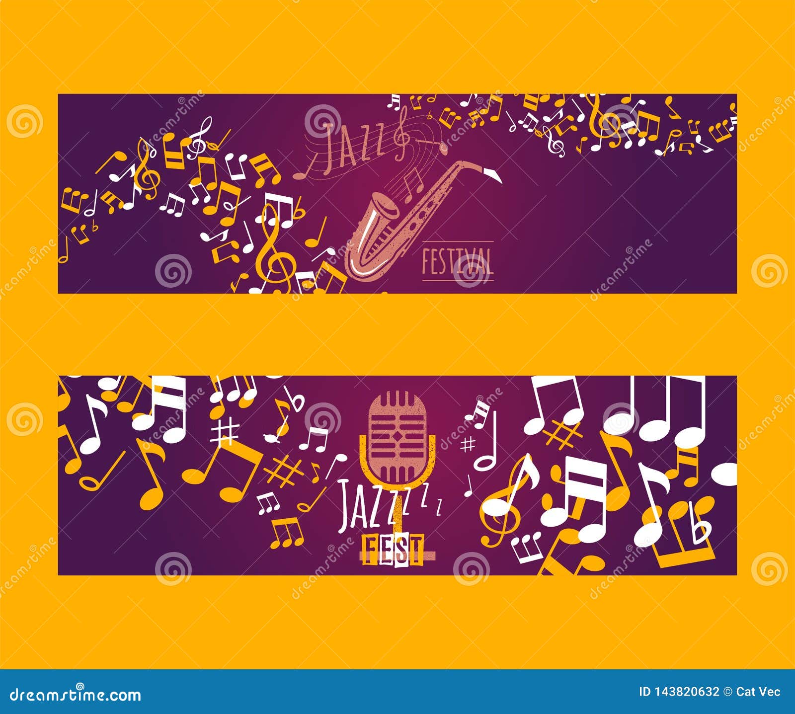 Musical Instruments Set of Banners Vector Illustration. Music Concept ...