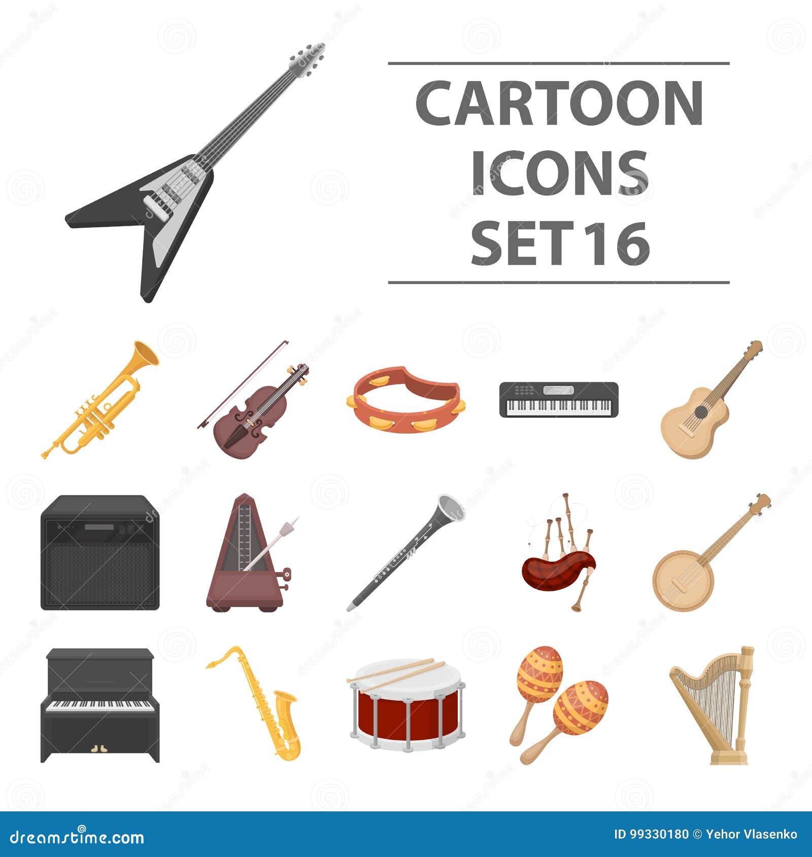 Musical Instruments Set Icons in Cartoon Style. Big Collection Musical ... Musical Instruments Set Icons in Cartoon Style. Big Collection Musical ...