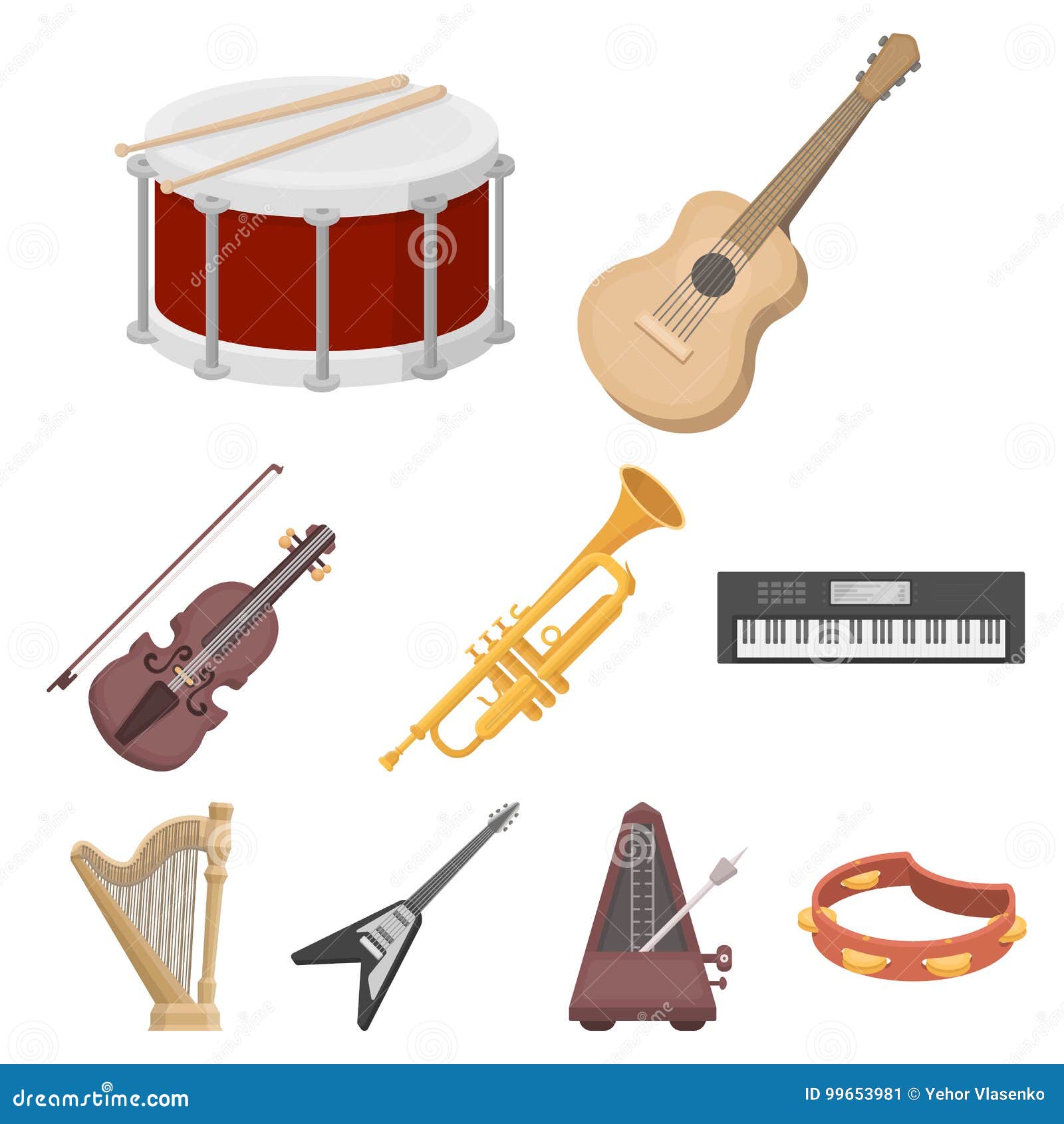 Musical Instruments Set Icons in Cartoon Style. Stock Vector ... Musical Instruments Set Icons in Cartoon Style. Stock Vector ...