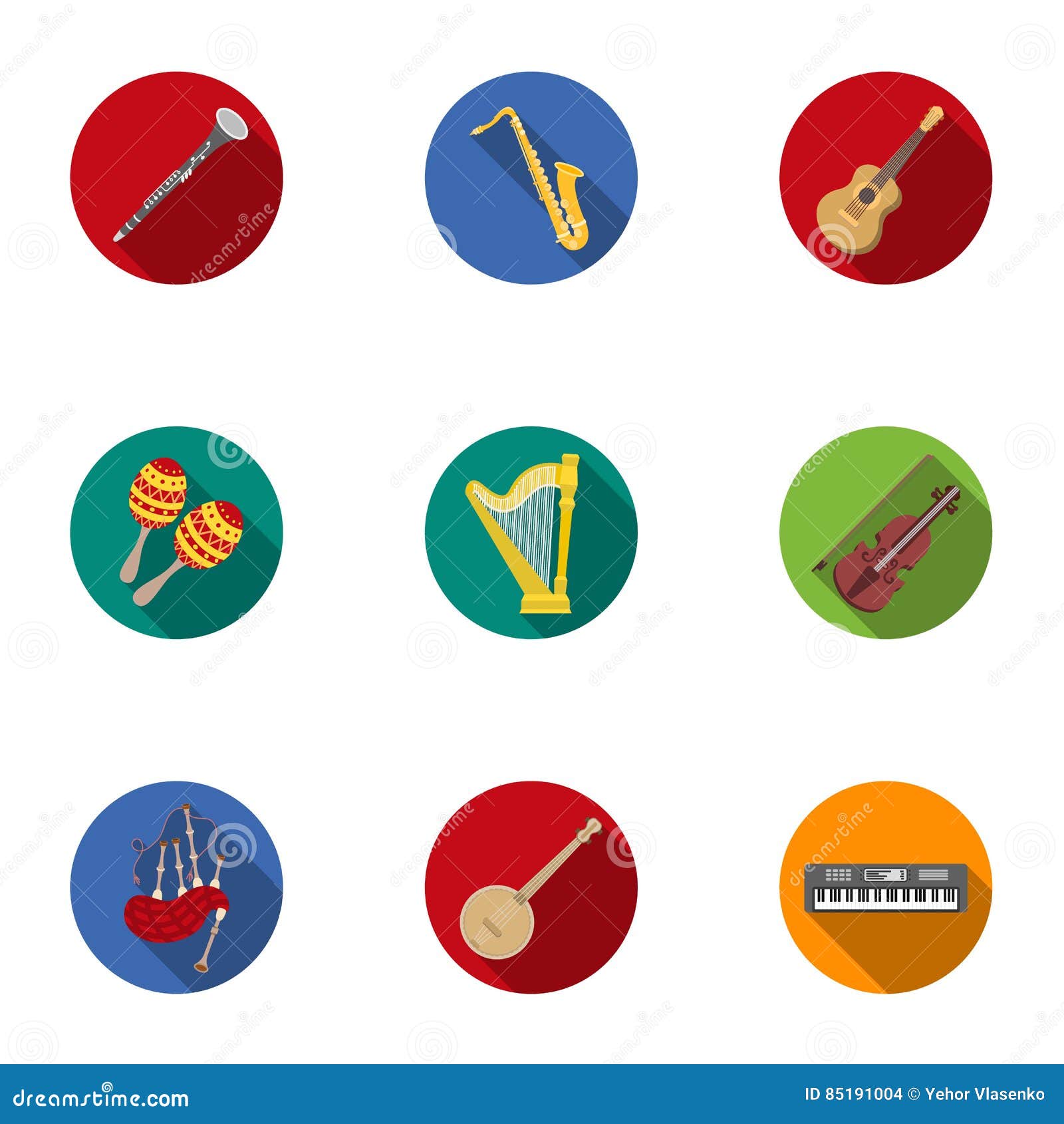 Musical Instruments Set Icons in Flat Style. Big Collection of Musical ... Musical Instruments Set Icons in Flat Style. Big Collection of Musical ...