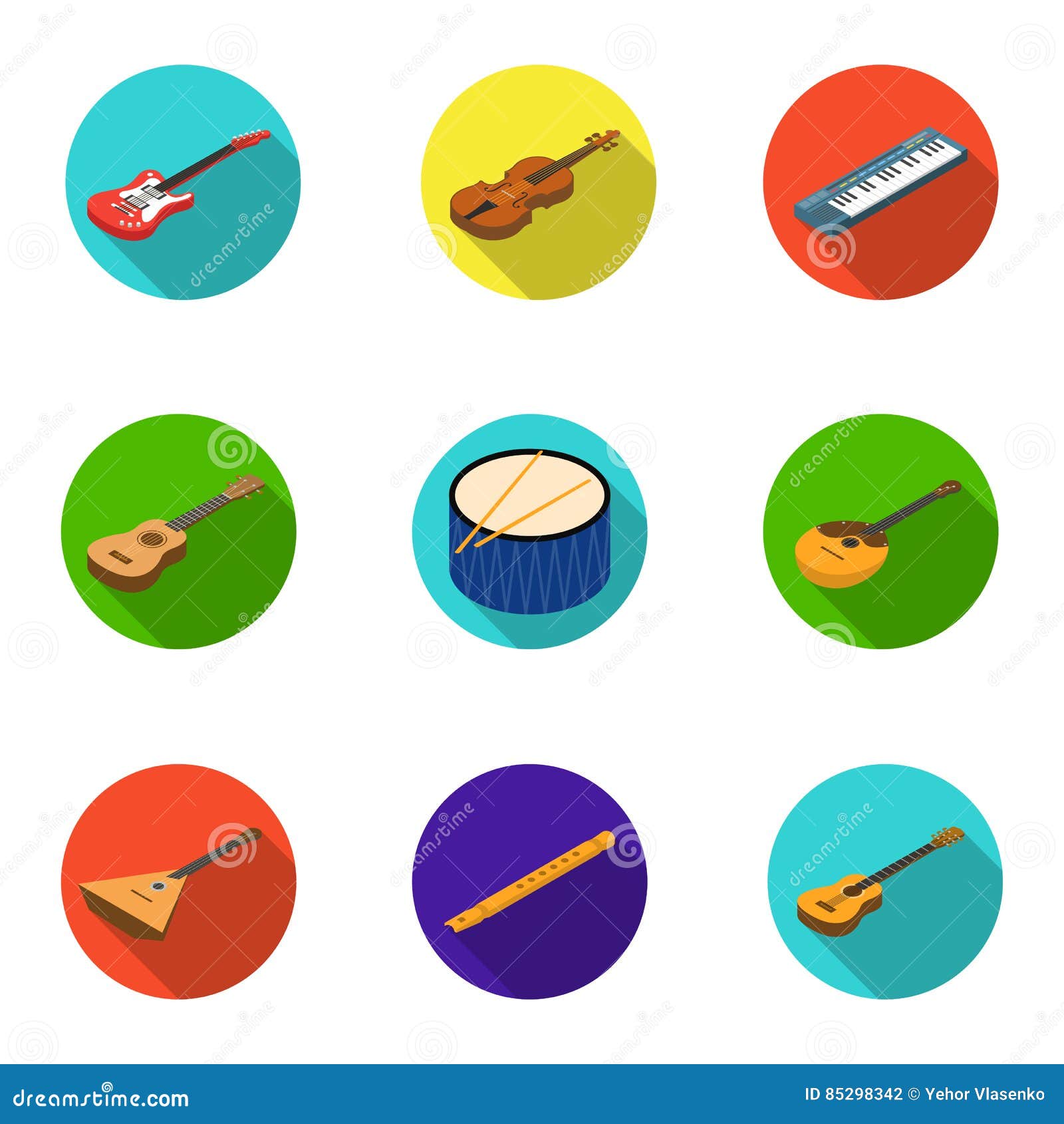 Musical Instruments Set Icons in Flat Style. Big Collection of Musical ... Musical Instruments Set Icons in Flat Style. Big Collection of Musical ...