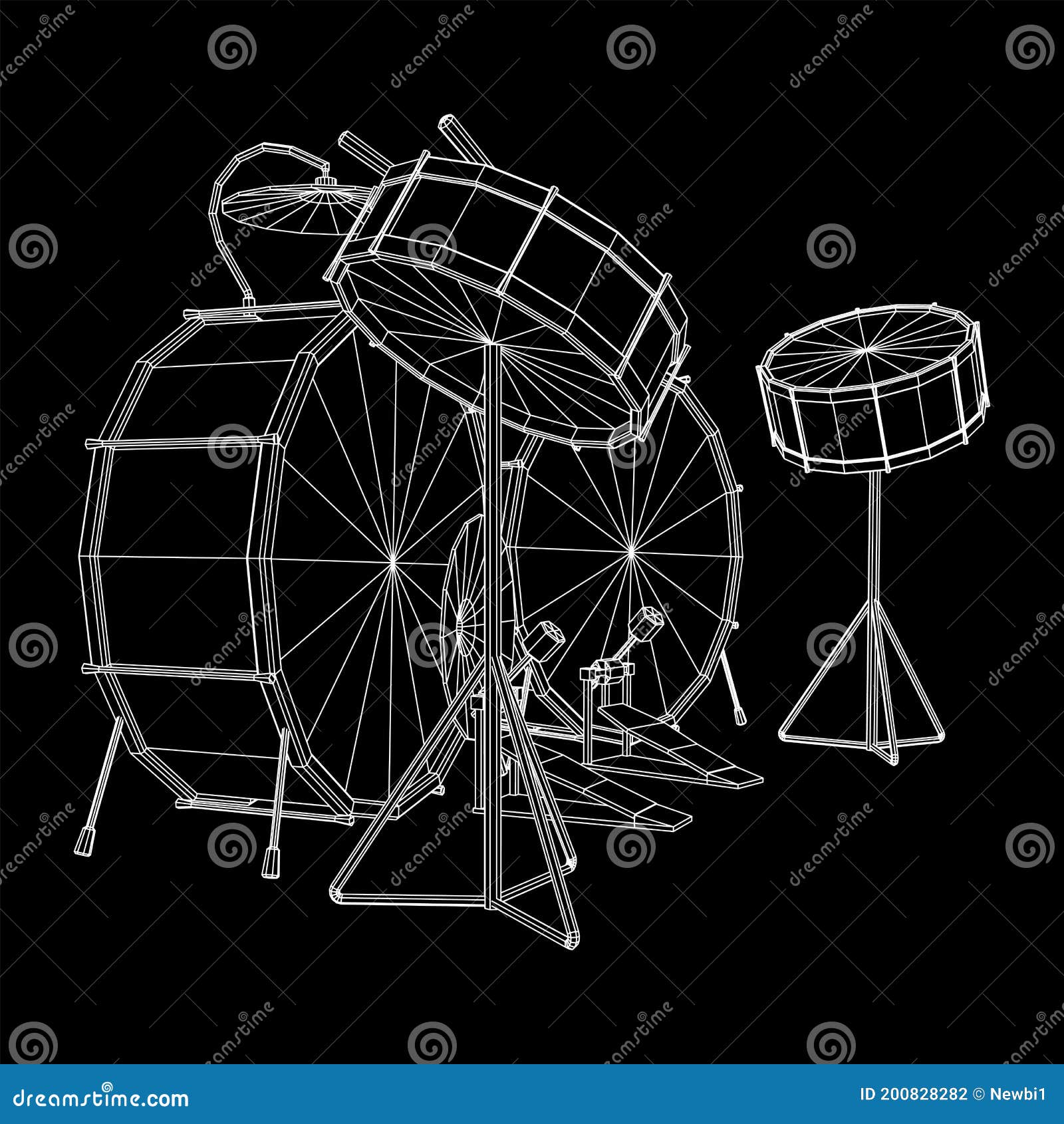 Musical Instruments Set. Rock Band Drum Kit Stock Vector - Illustration ...