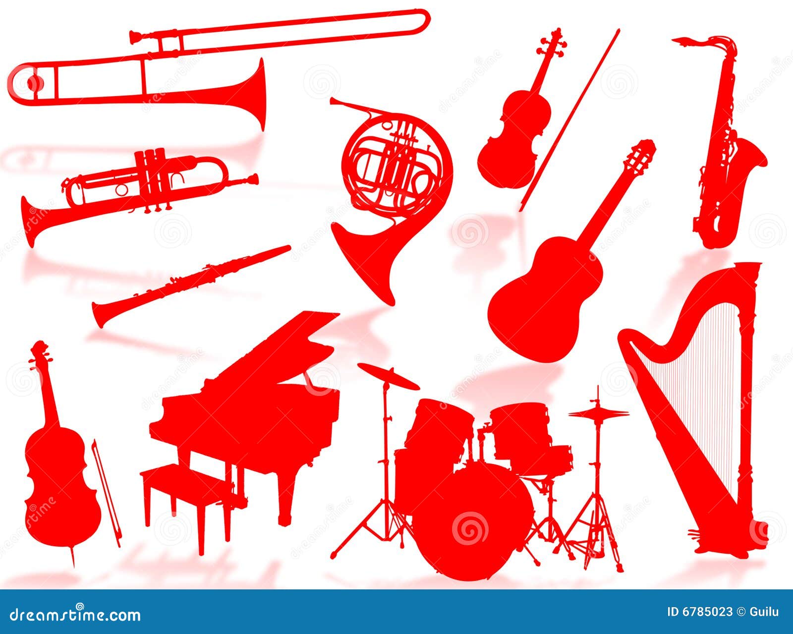 Musical Instruments Silhouette Stock Illustration - Illustration of ...