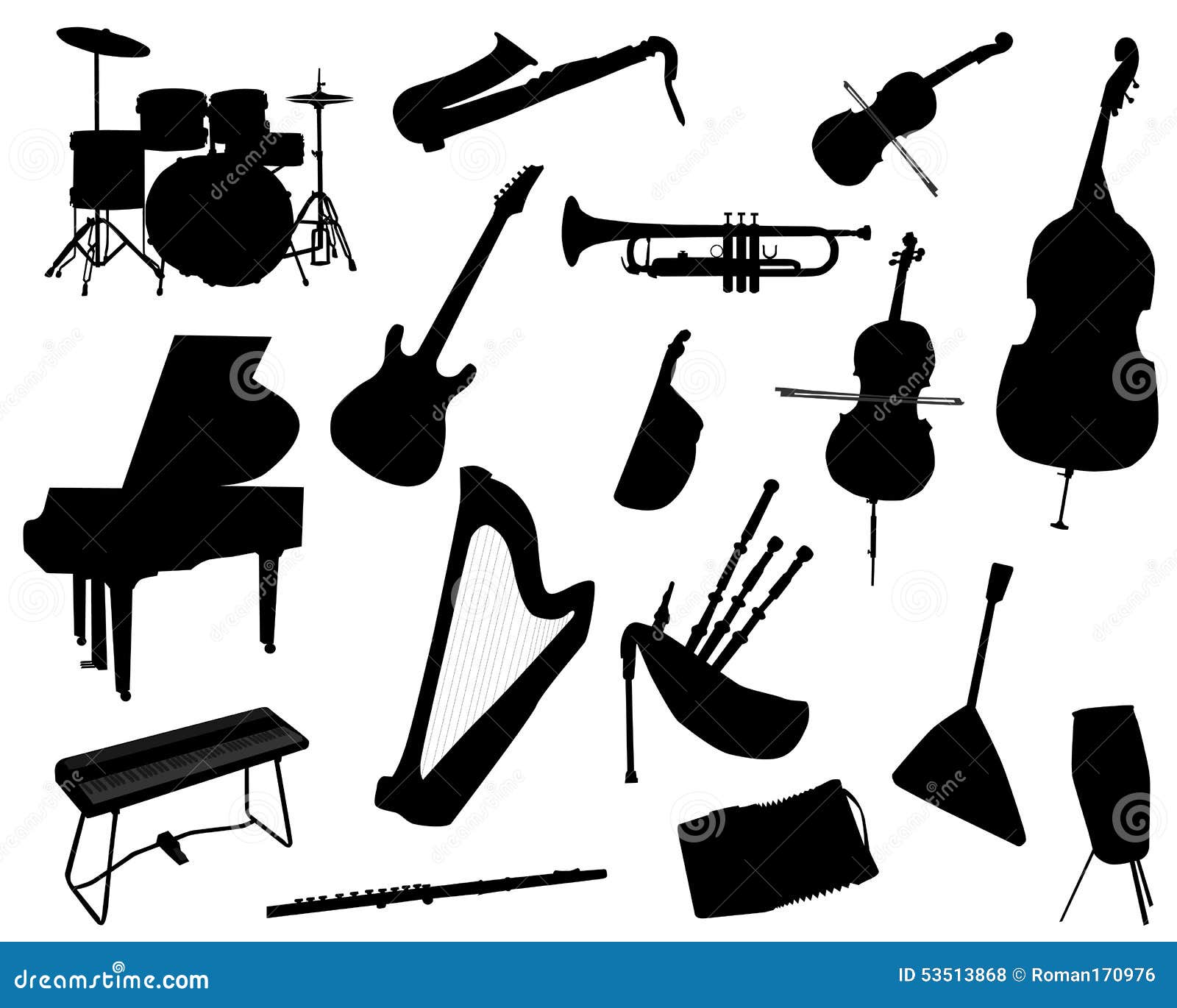 Set Of Musical Instruments Cartoon Vector | CartoonDealer.com #5330789