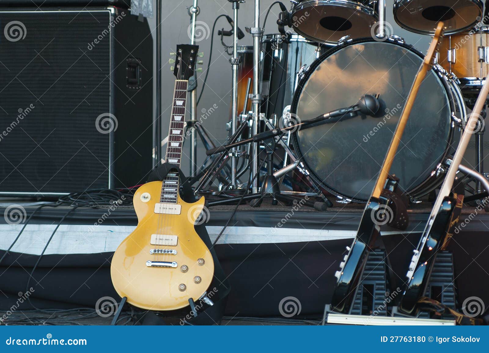 Musical Instruments on Stage Stock Photo - Image of life, orange: 27763180