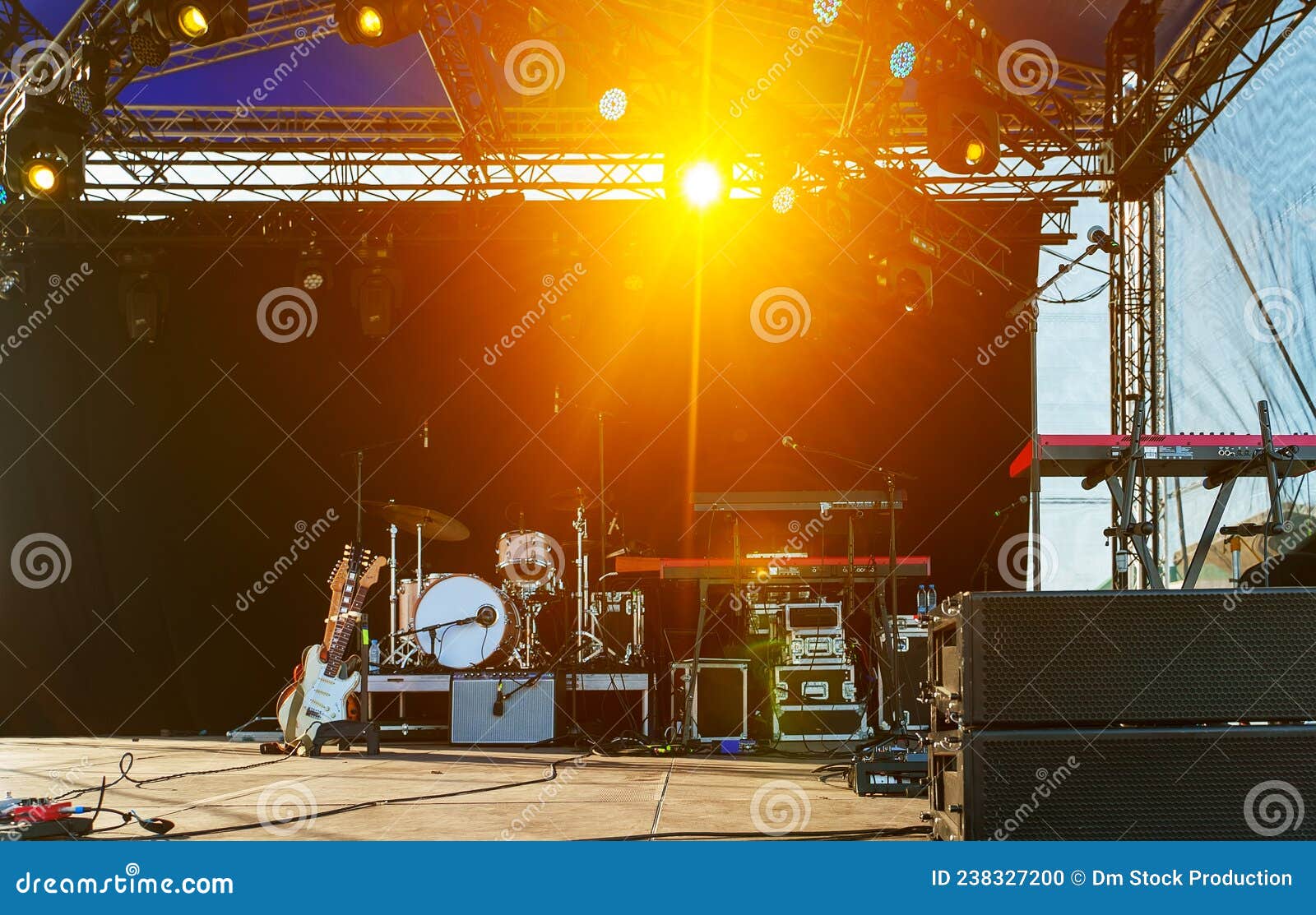 Musical Instruments on Stage Stock Photo - Image of instrumental ...
