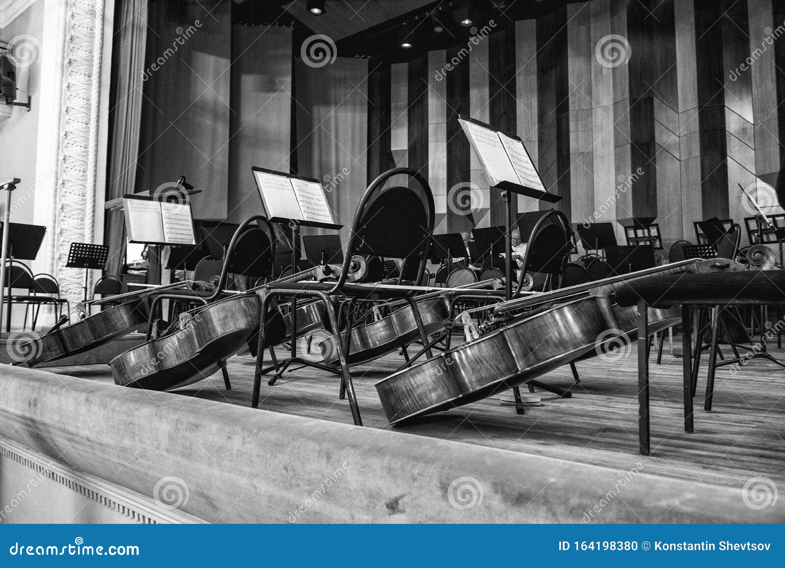 Set Of Instruments On The Stage. Saxophones. Stock Photo ...