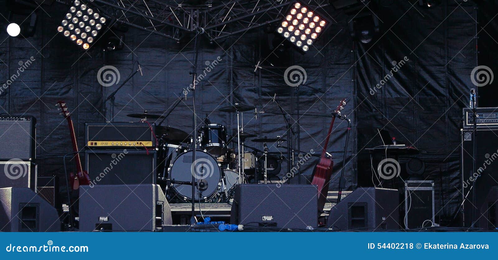 Musical Instruments on Stage Stock Photo - Image of light, dark: 54402218