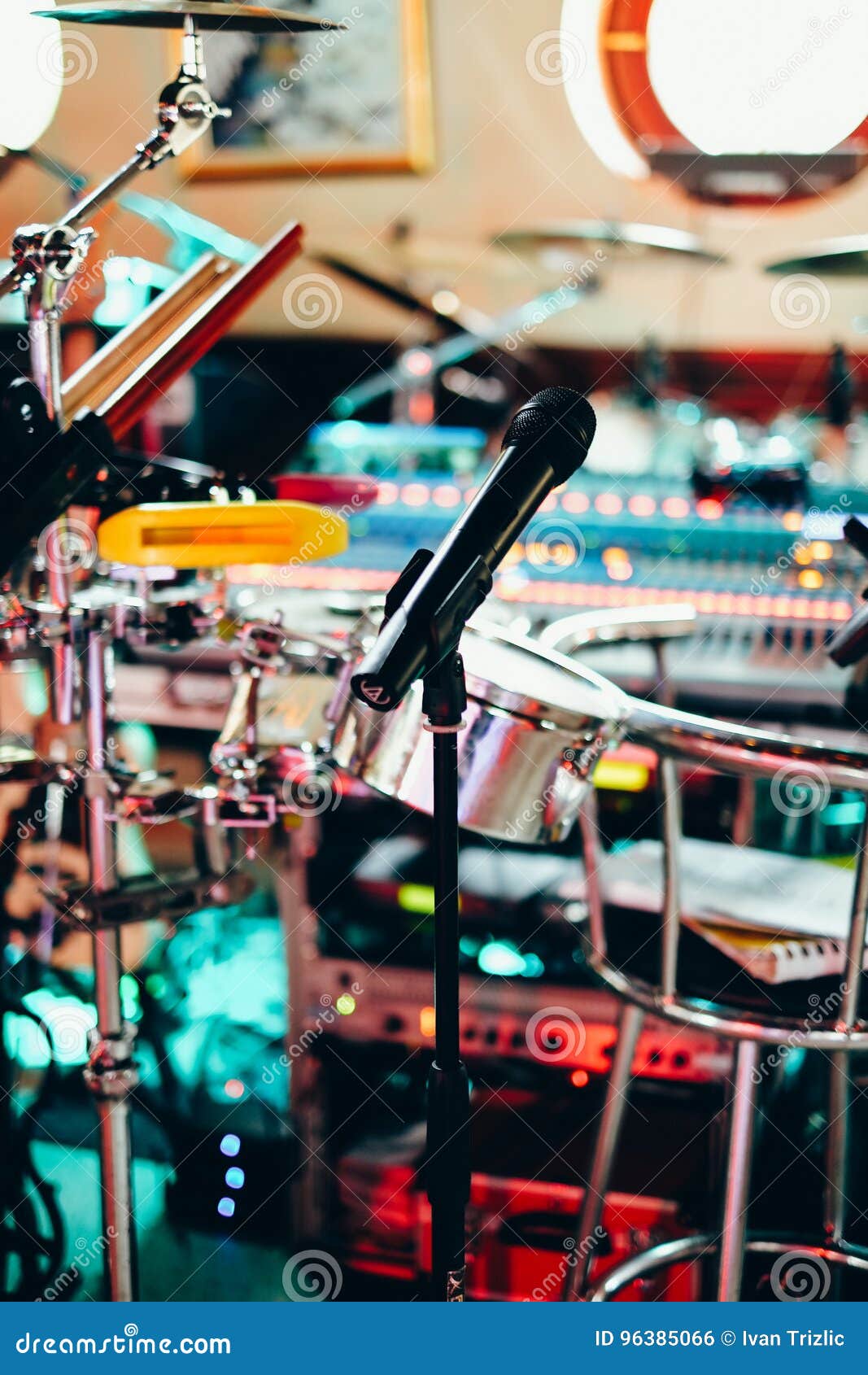Musical Instruments on the Stage and in the Orchestra Stage Stock Photo ...