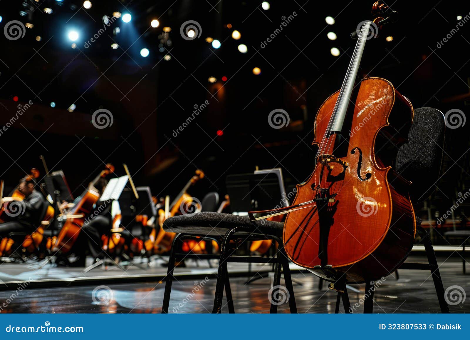Musical Instruments on Stage before Performance Stock Image - Image of ...
