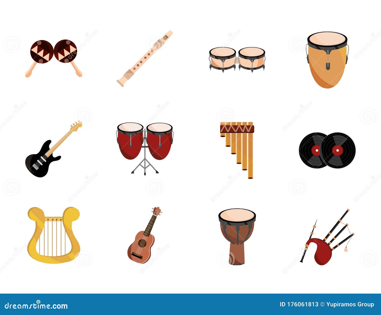 Musical Instruments String Wind Percussion Icon Set Isolated Icon Stock ... Musical Instruments String Wind Percussion Icon Set Isolated Icon Stock ...