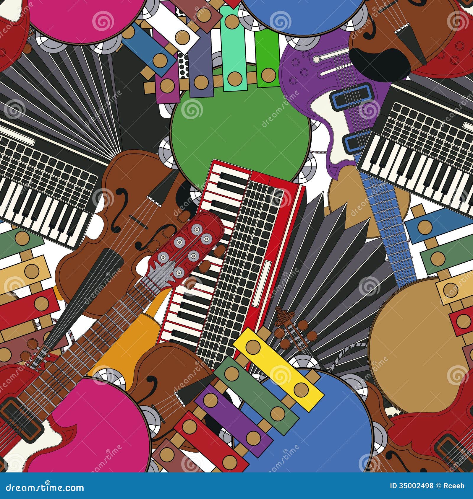 Musical instruments tile stock vector. Illustration of corporate - 35002498