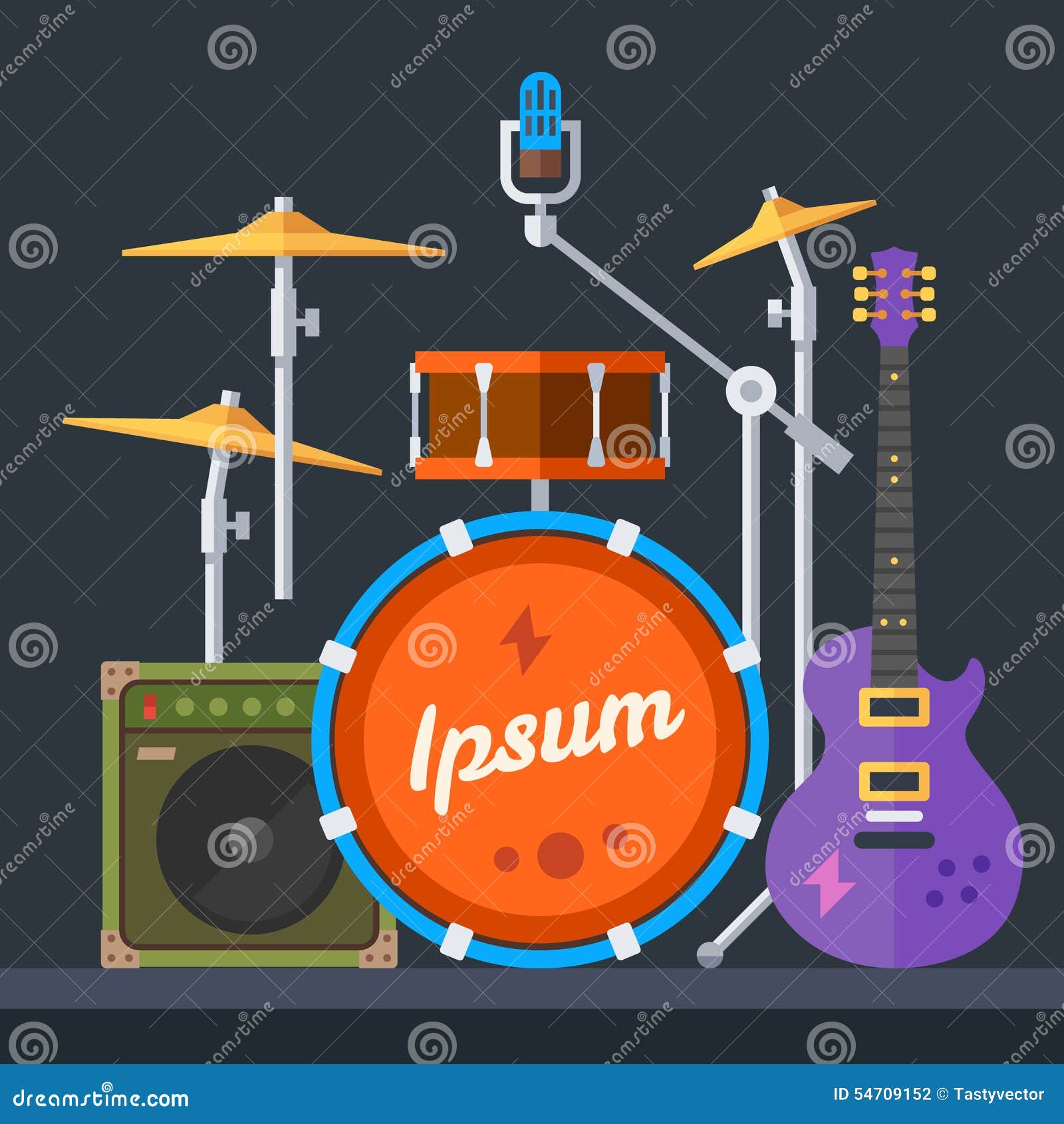 Musical instruments stock vector. Illustration of instruments - 54709152