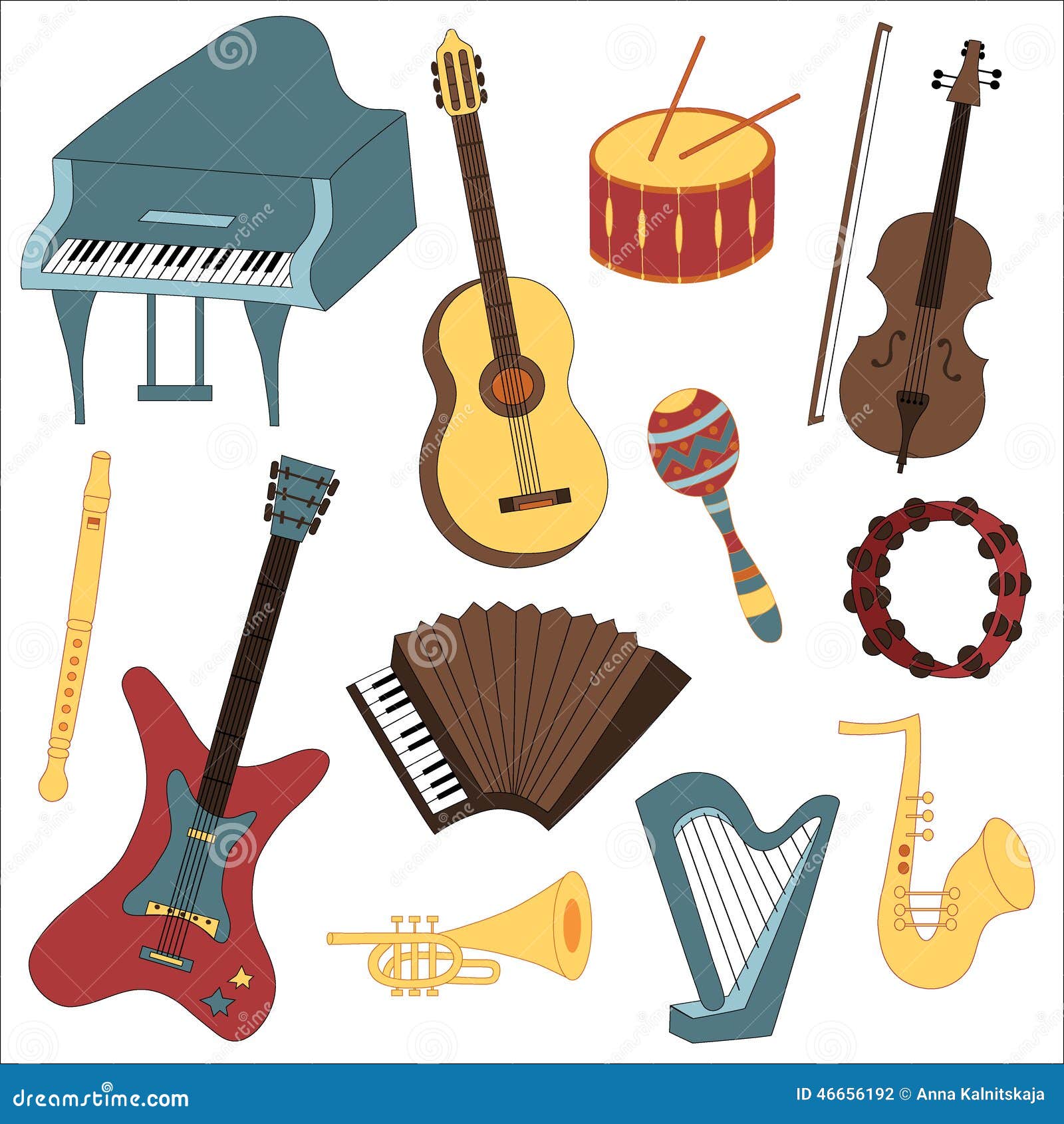 Musical instruments stock vector. Illustration of instrument - 46656192