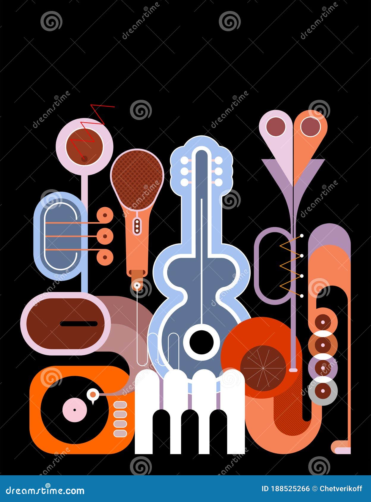 Musical Instruments Vector Illustration Stock Vector - Illustration of ...
