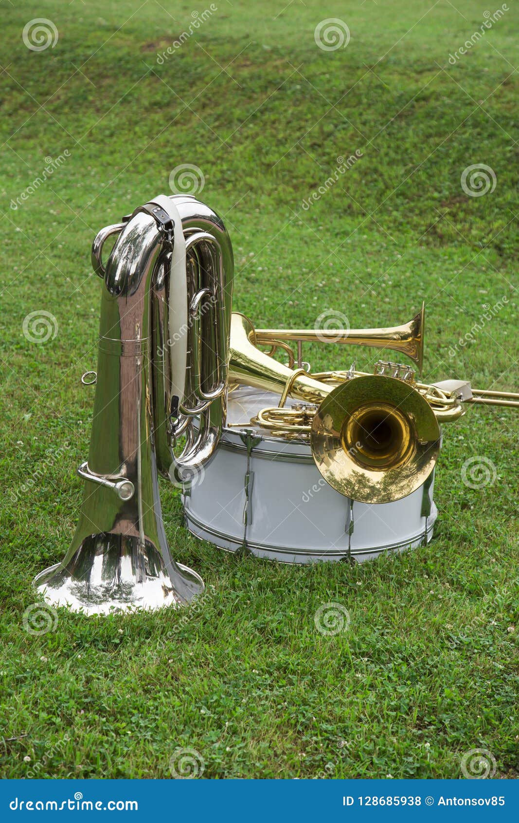 Musical Instruments on the White Background Stock Photo - Image of ...