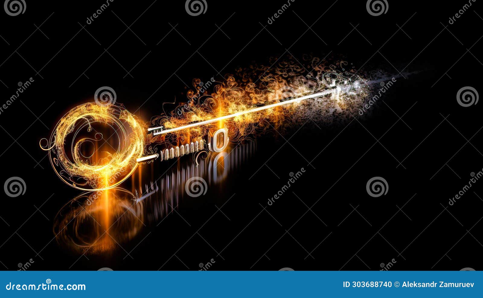 Musical Key with Golden Waves Like Musical Equalizer or Fairy Key on ...